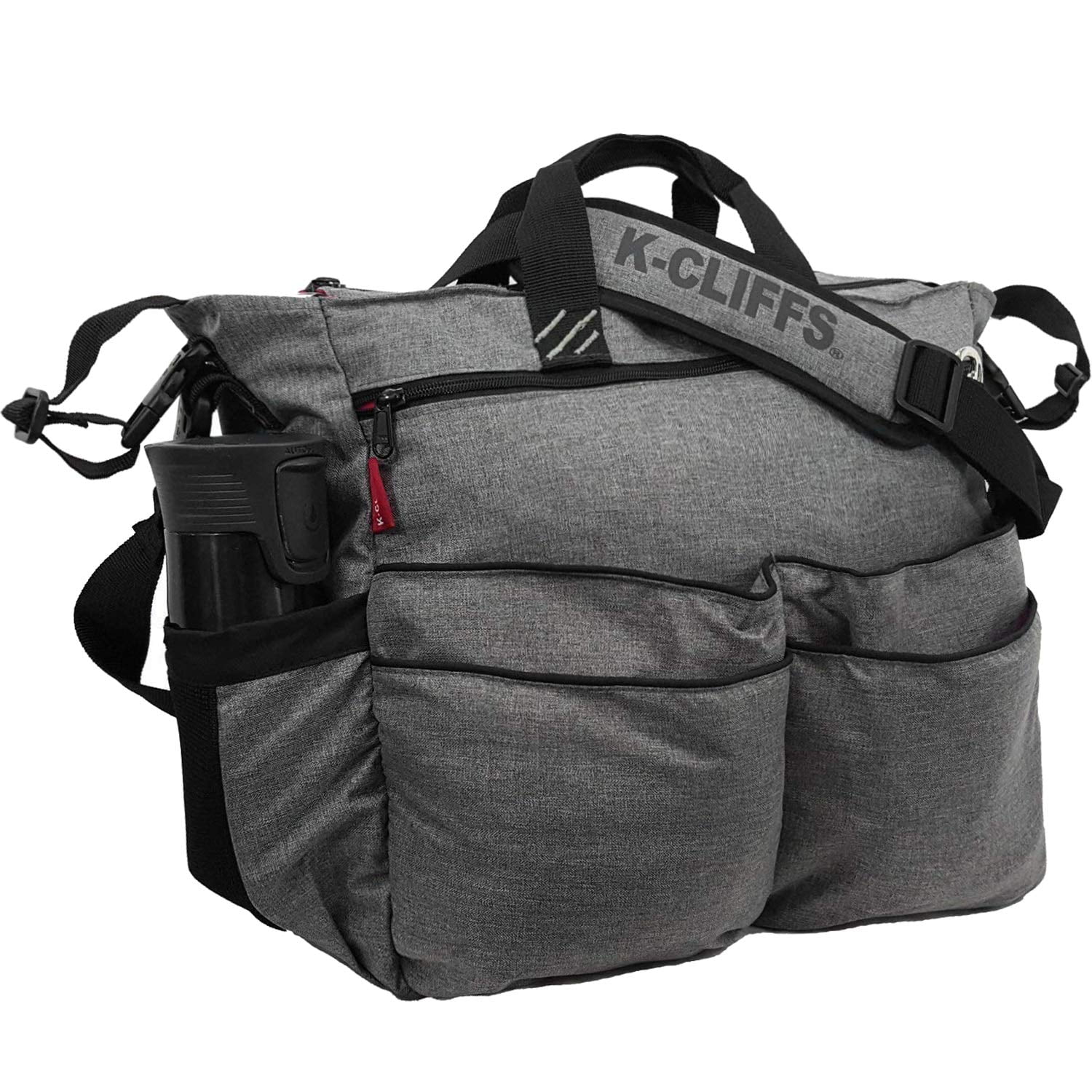 K-Cliffs Unisex Diaper Messenger Bag, Roomy Multiple Pockets, Heather ...