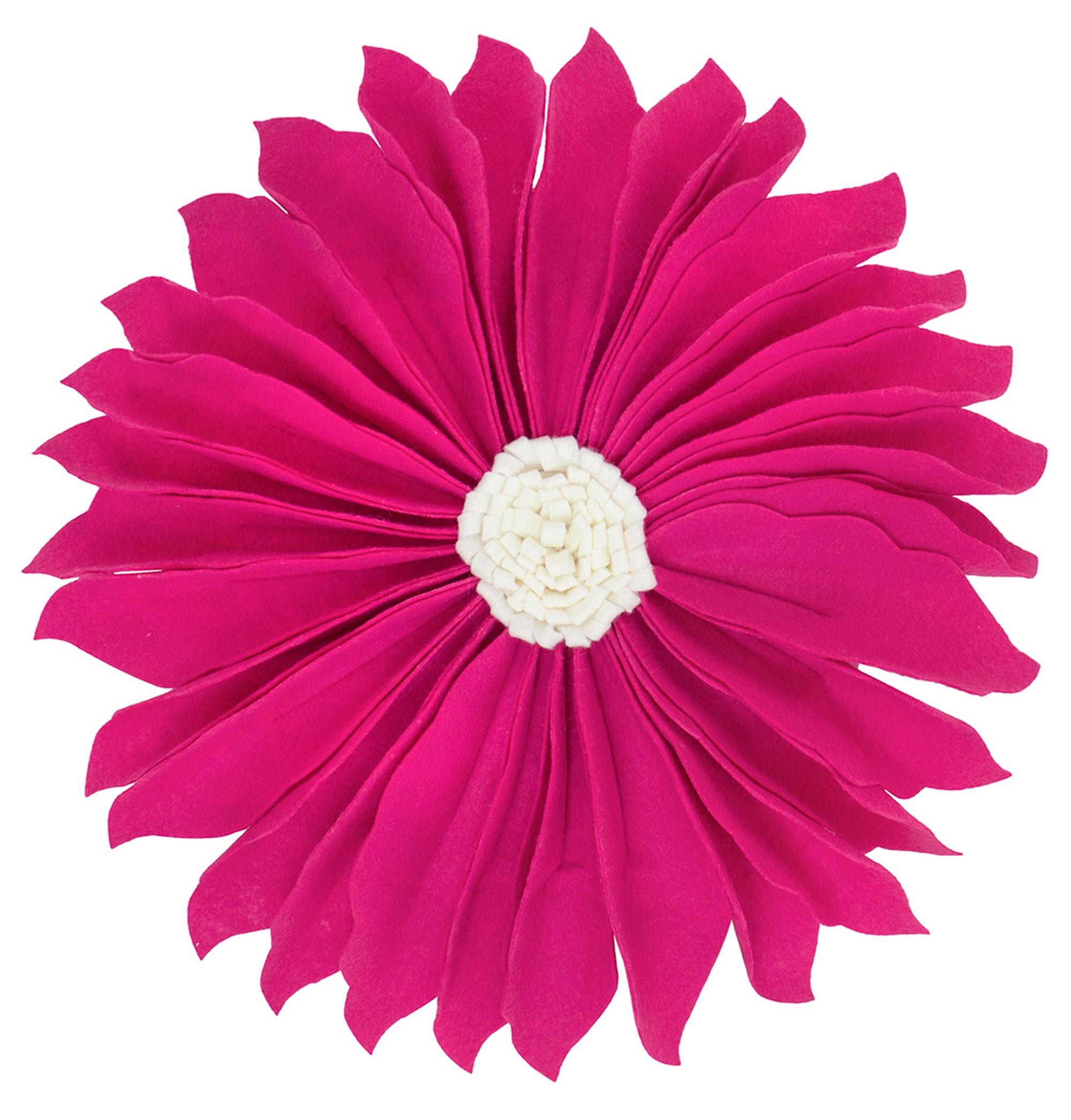 K-Cliffs Whimsical 16" Handmade 3D Flower Round Decorative Throw Pillow ...