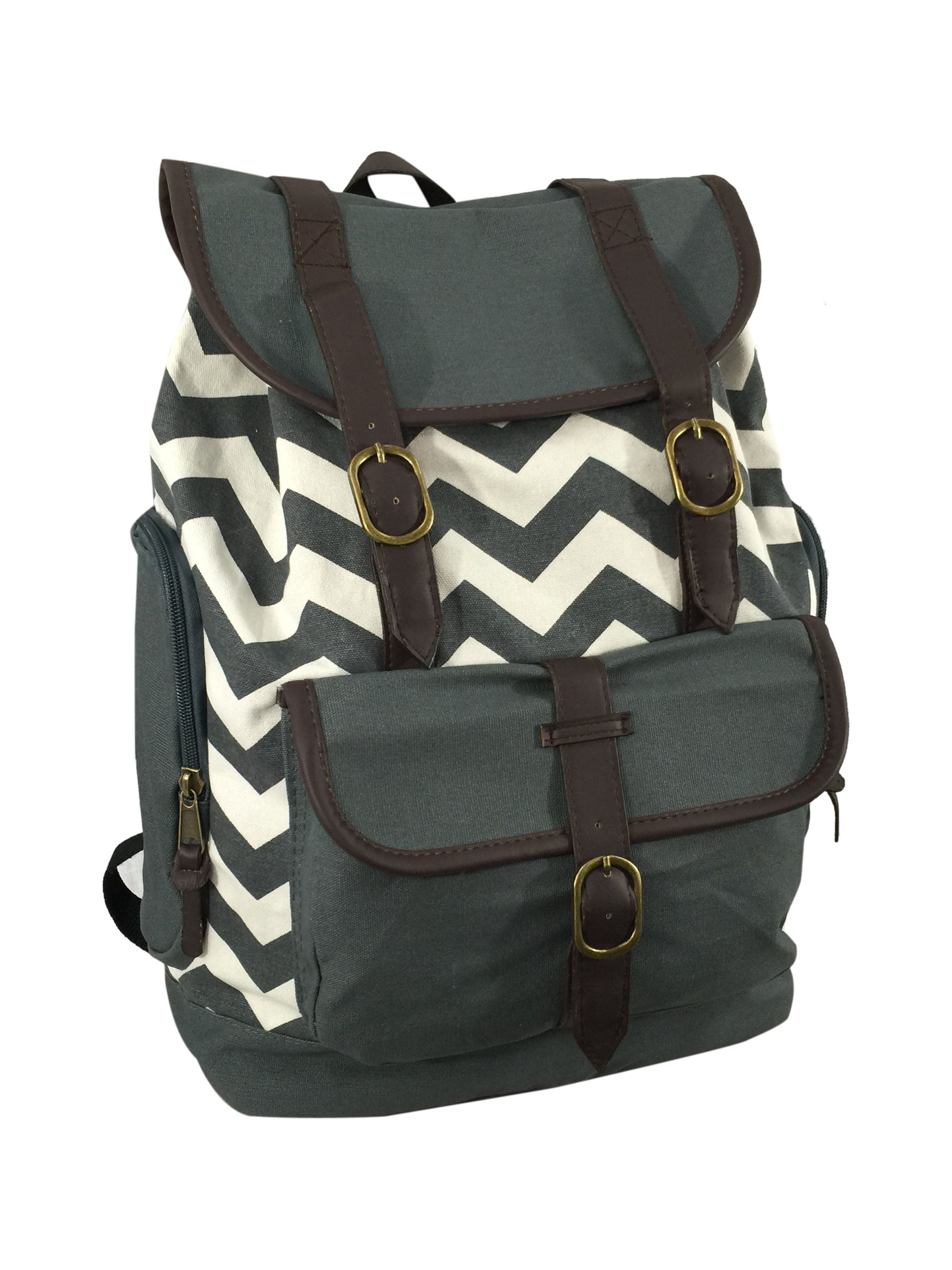 K-Cliffs Women's Cotton Laptop Backpack Canvas School Bookbag Travel ...