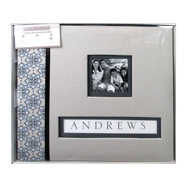 K&Co Scrapbook 12x12 Frame-A-Name Gray Floral Bx - Walmart.com