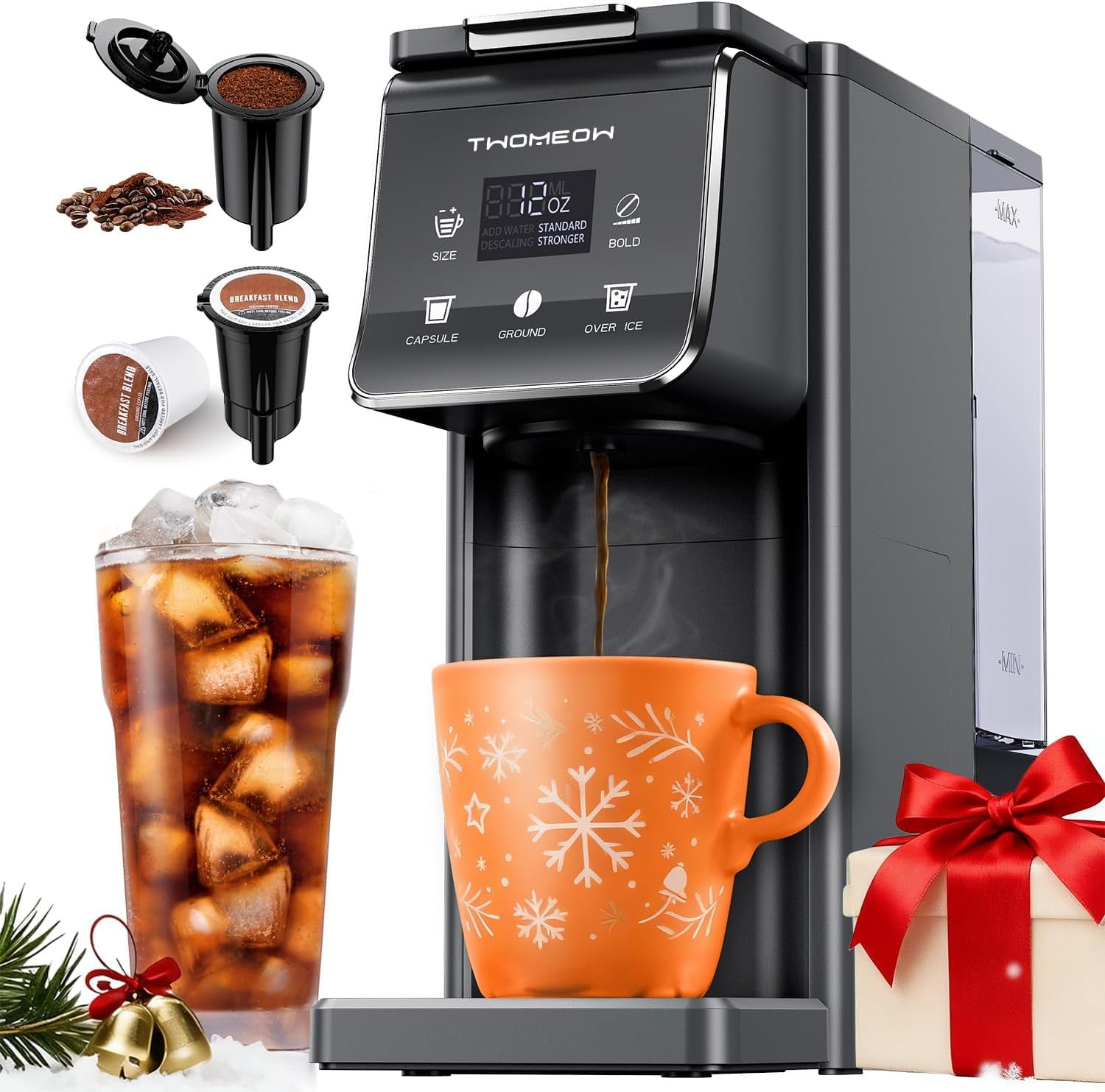 K Cup Coffee Maker With Bold Setting, Single Serve Hot & Iced for K-Cup ...