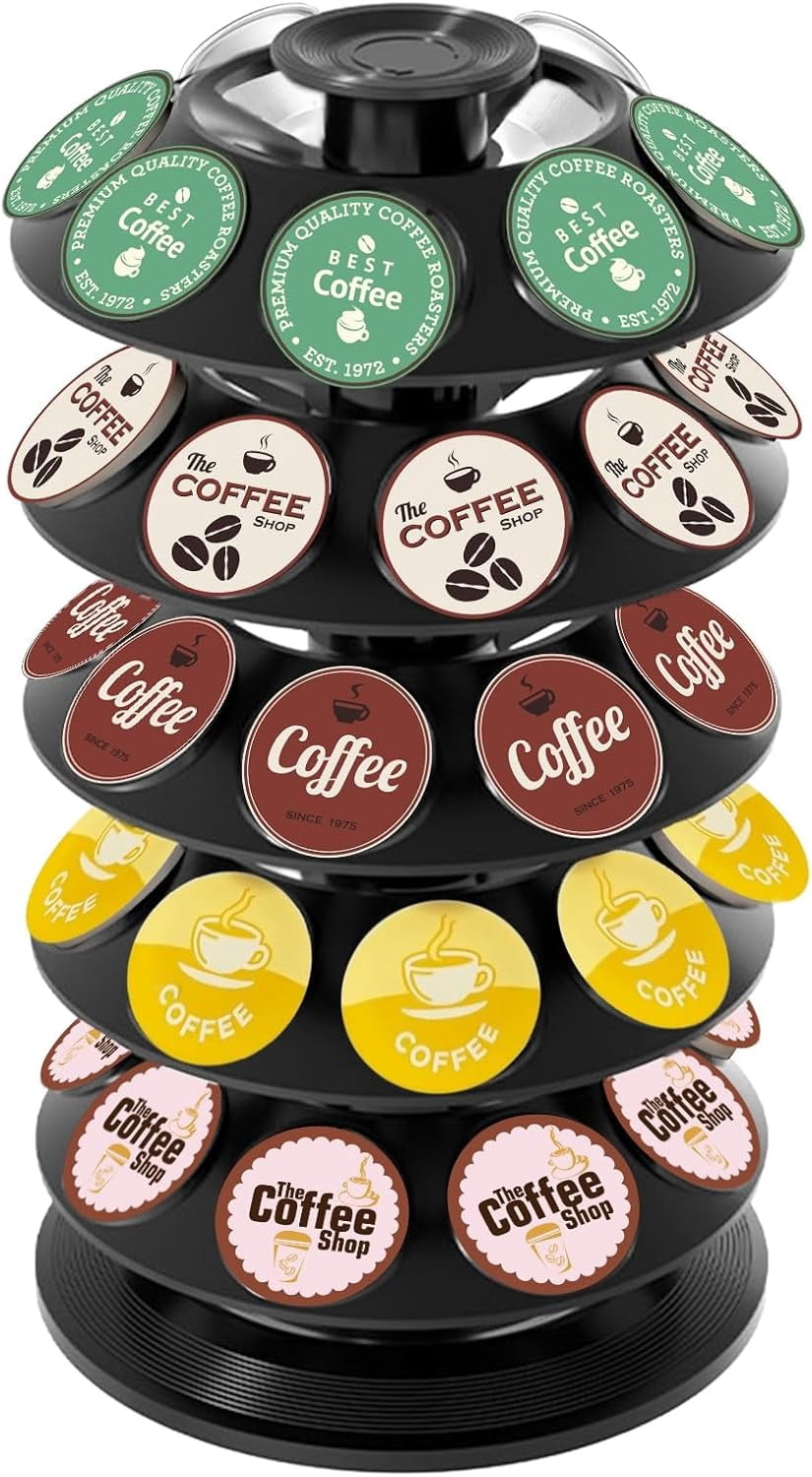 K Cup Holder, Coffee Pod Storage Carousel Holder Organizer Compatible ...