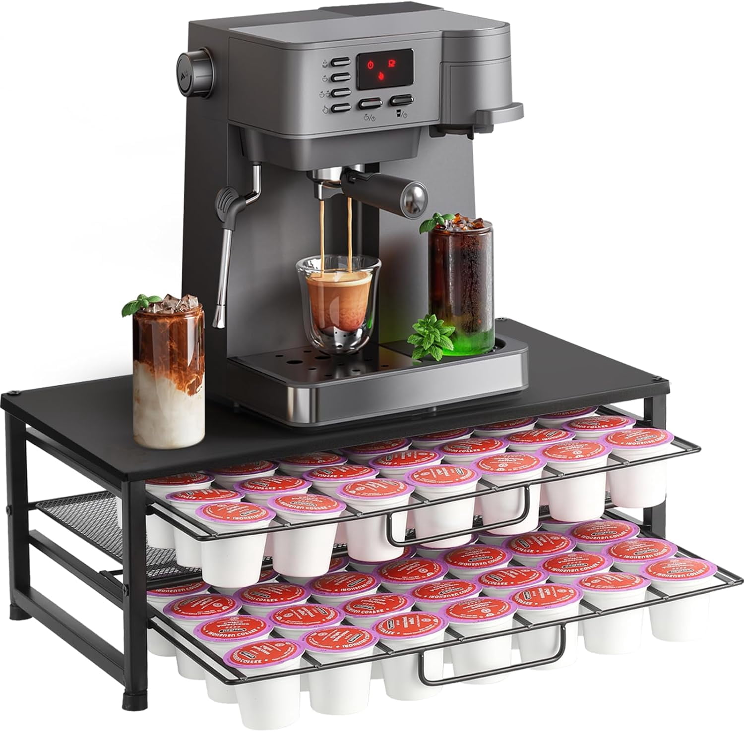K Cup Holder Organr for 70 Pods, 2-Tier Coffee Pod Holder for K-Cup ...