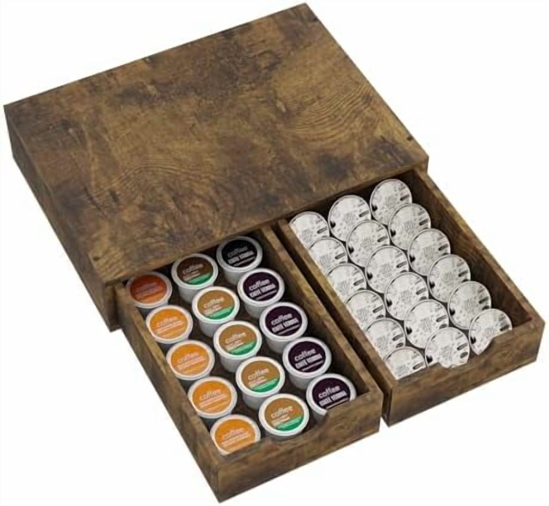 K Cup Organizer Coffee Pod Holder, Wooden K Pod Storage Drawer, Coffee ...