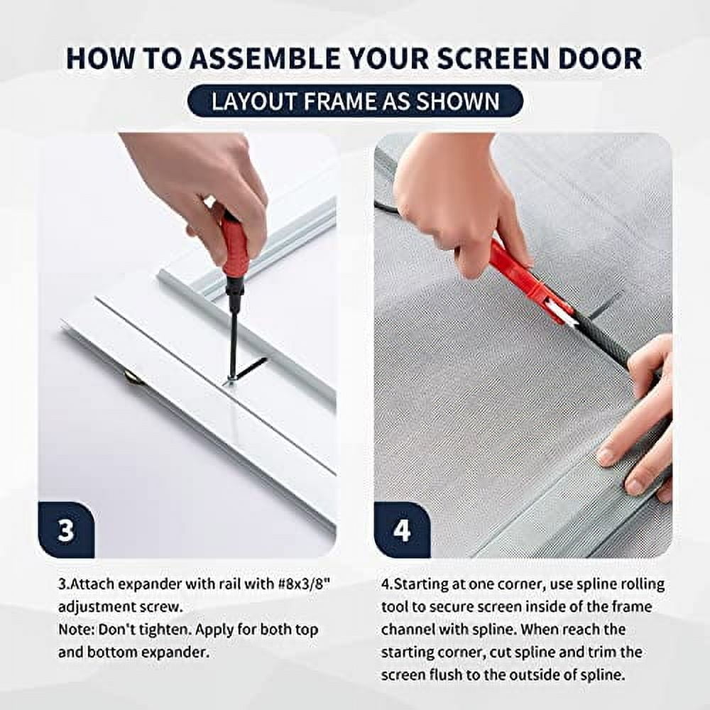 K.D. Heavy Duty Aluminum Sliding Patio Screen Door Kit - 2.5" Frame ...