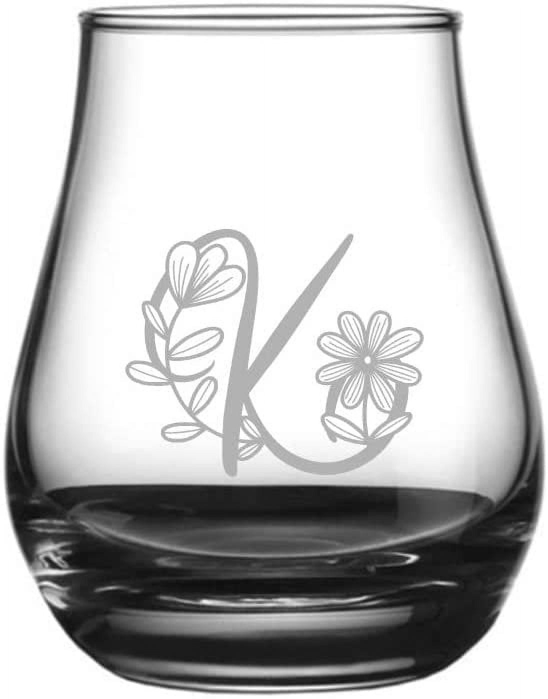K Daishy Daisy Monogram Etched 4.1oz Spey Dram Whisky Glass - Walmart.com