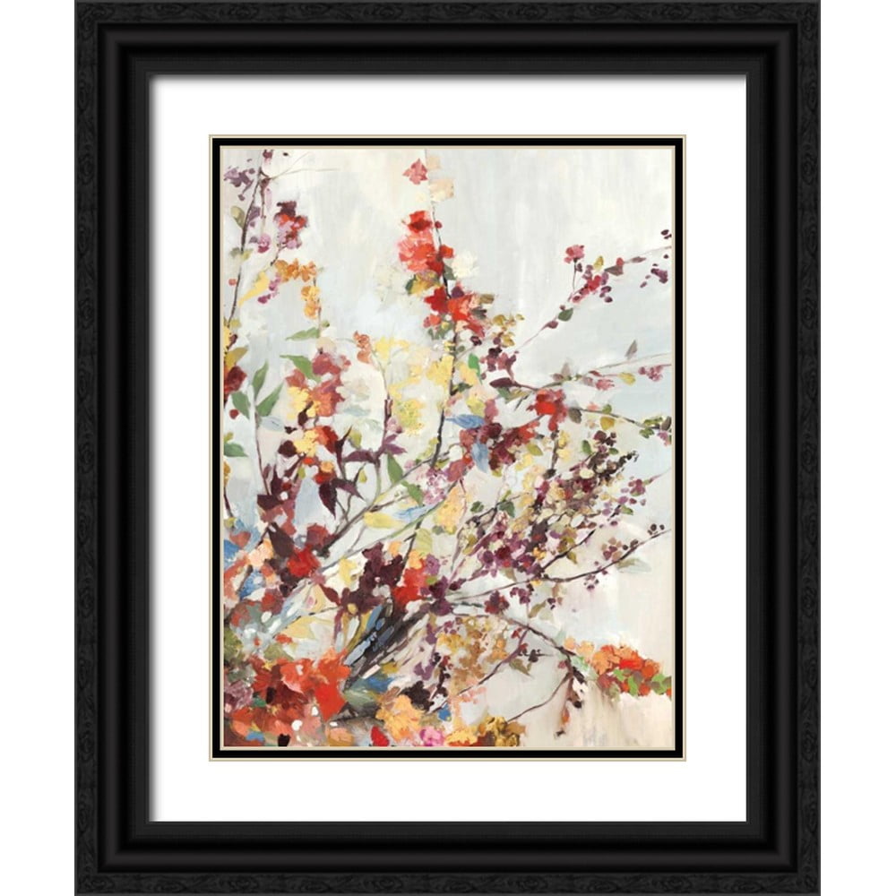 K, Ella 19x24 Black Ornate Wood Framed with Double Matting Museum Art ...