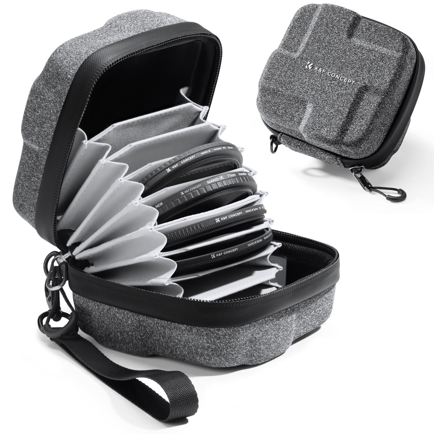 K&F CONCEPT 10 Pockets Hard Shell Lens Filter Bag Up to 82mm ...