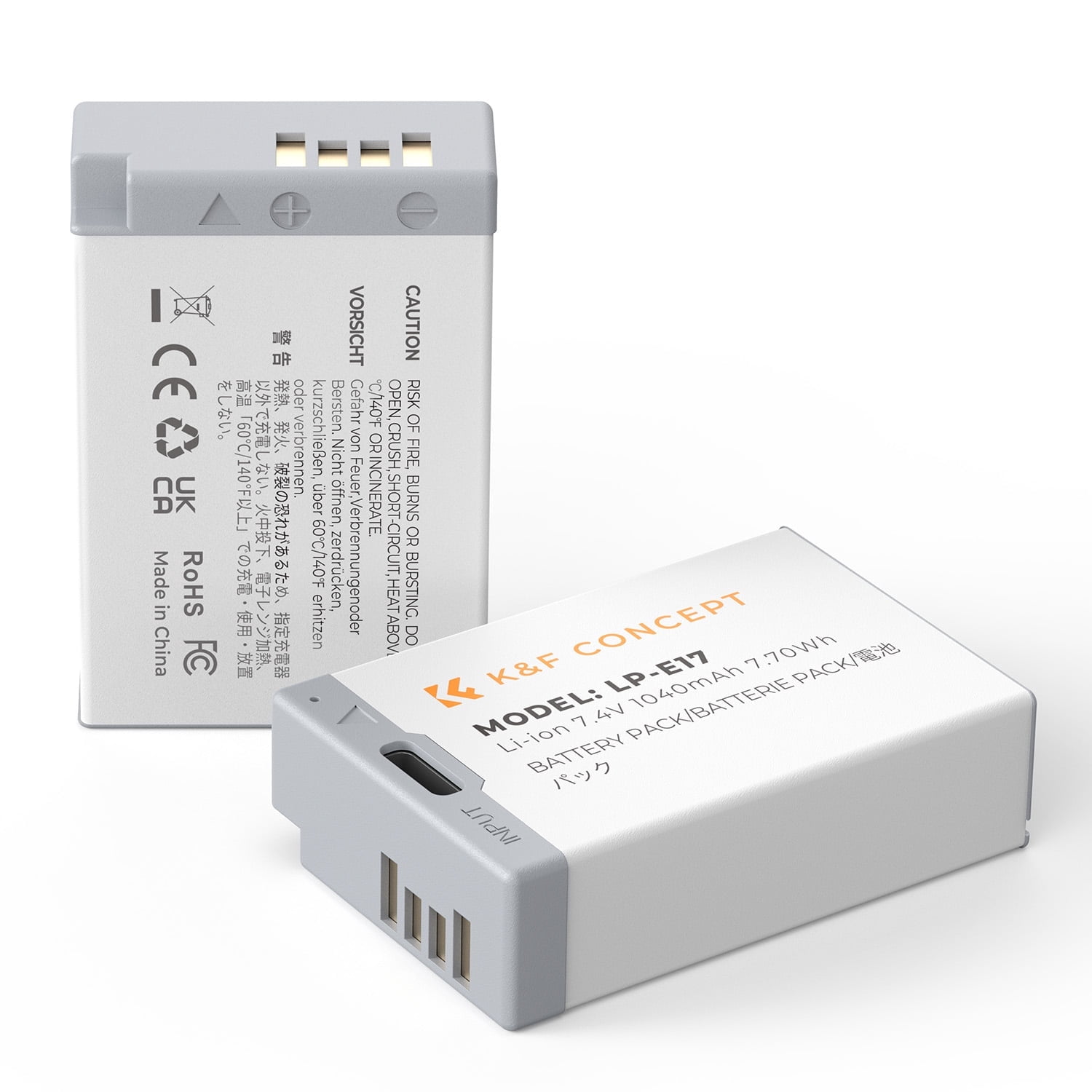 K&F CONCEPT 2-Pack LP-E17 Battery, USB-C R50 Battery Compatible with ...