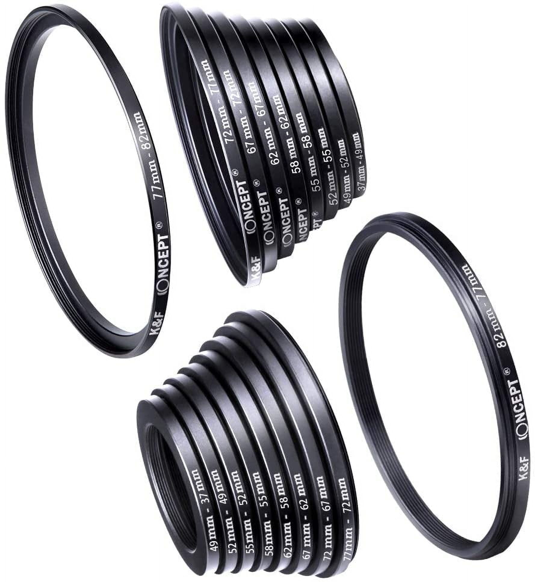 K&F Concept 18 Pieces Filter Ring Adapter Set, Camera Lens Filter Metal ...