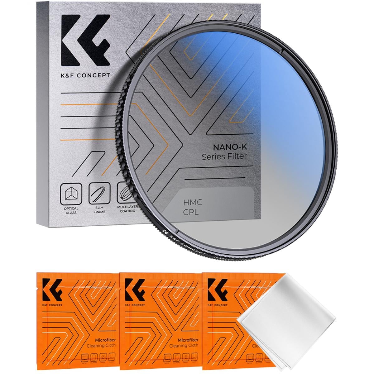 K&F CONCEPT 49mm Circular Polarizer CPL lens Filter Ultra-Slim 18 Multi ...