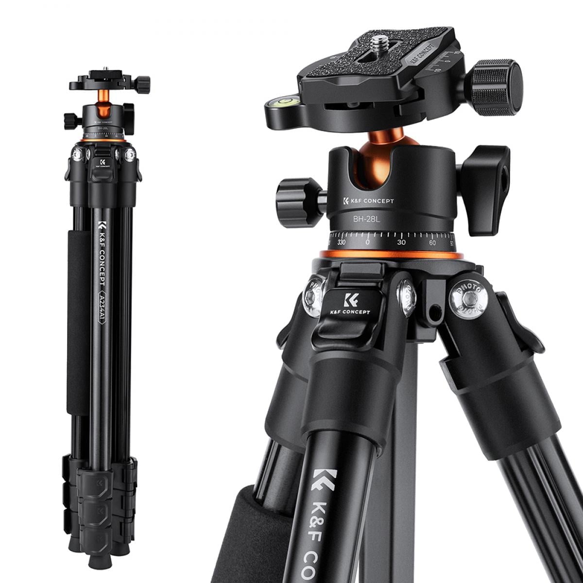 K&F Concept 62"/160cm Camera Tripod,Lightweight and Compact Super ...