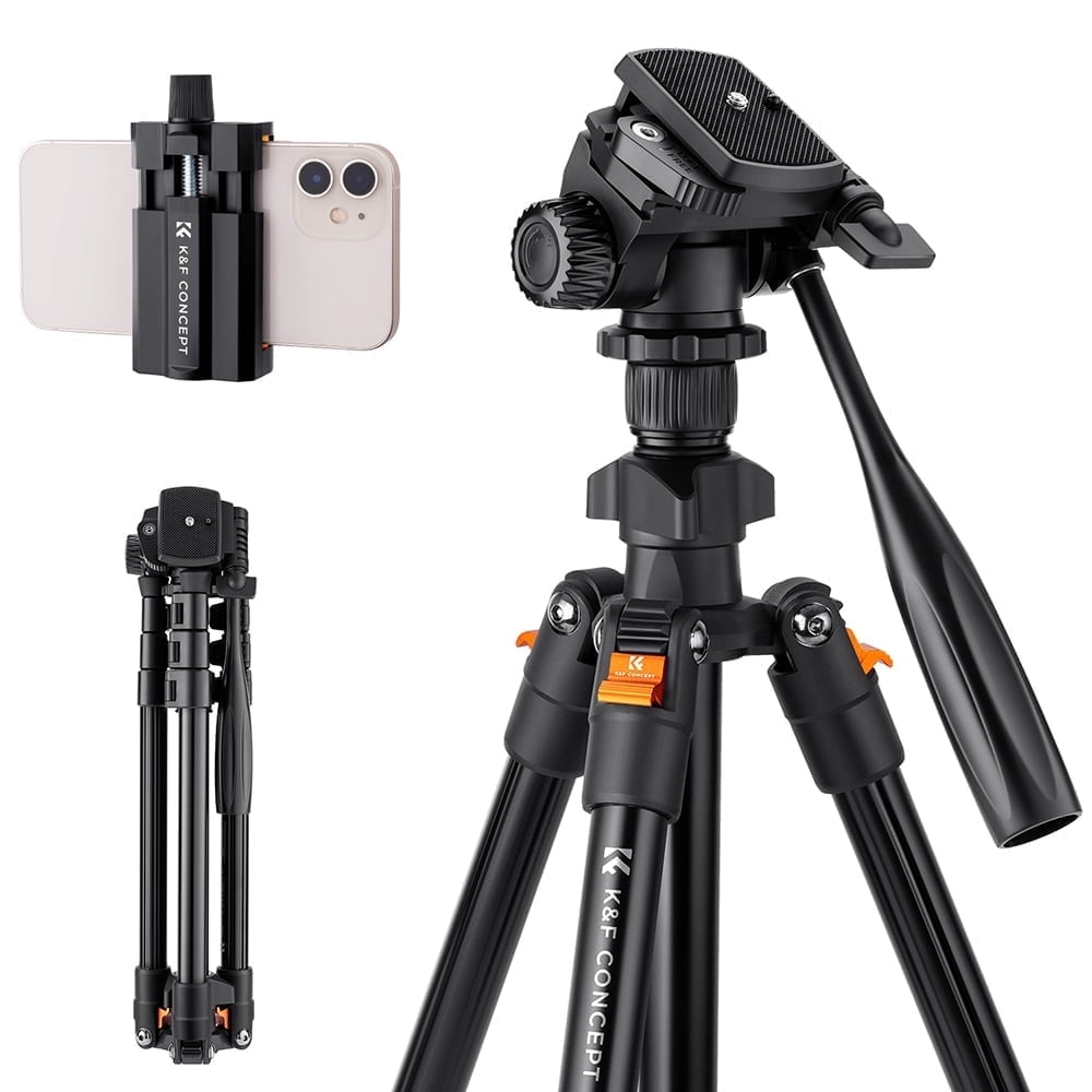 K&F Concept 64"/1.77m Lightweight Aluminum Tripods for Photograph ...