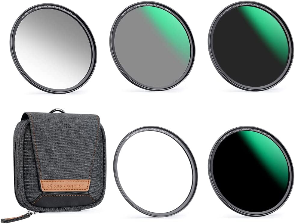 K&F Concept 72mm Magnetic GND8 ND8 ND64 ND1000 Magnetic Basic Ring Caemra Lens Filters Kit (5 ...