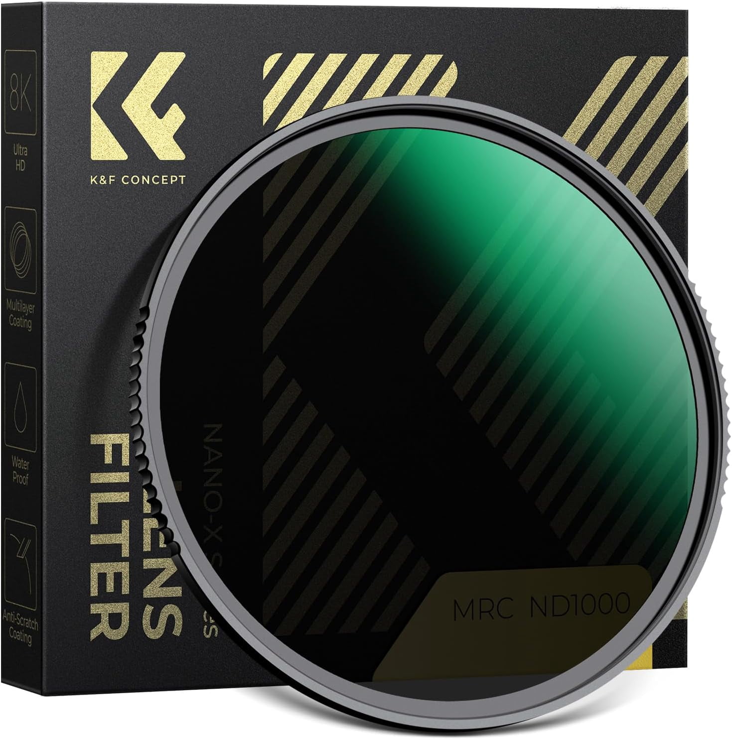 K&F CONCEPT 77mm ND1000 lens Filter 10-Stop Fixed Neutral Density ...
