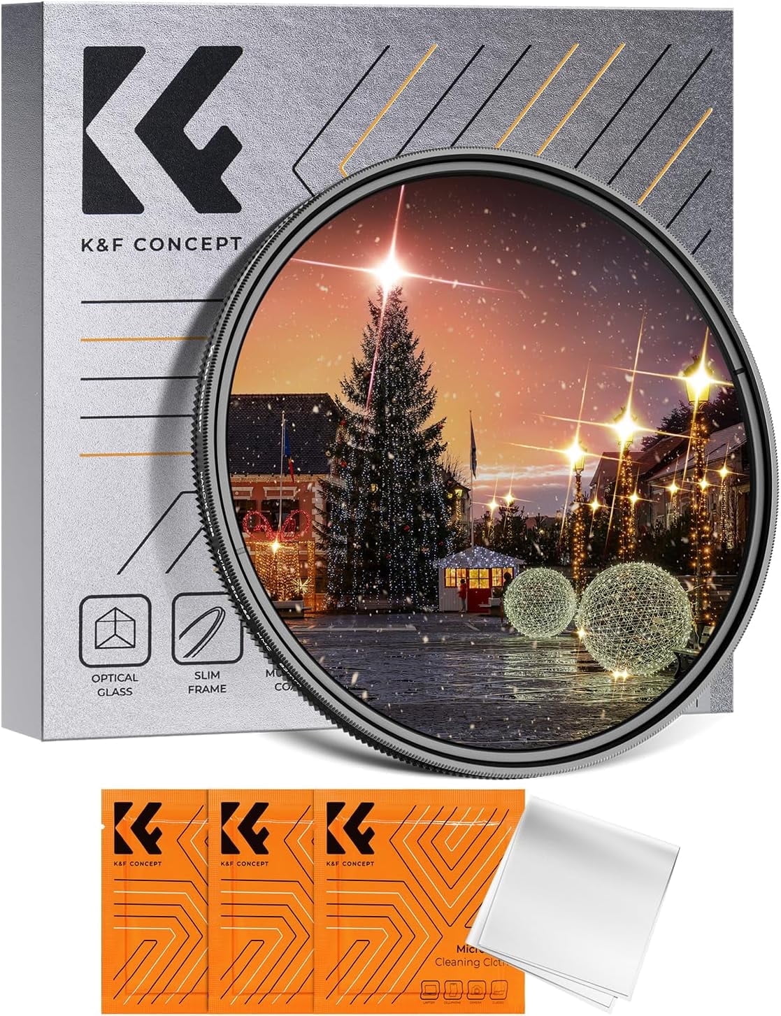 K&F CONCEPT 77mm Variable Star Filter Cross Screen Starburst Filter 4 ...