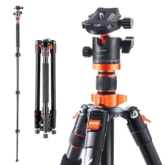 "K&F Concept 78"" Pro Aluminum DSLR Camera Tripod, Lightweight Travel ...