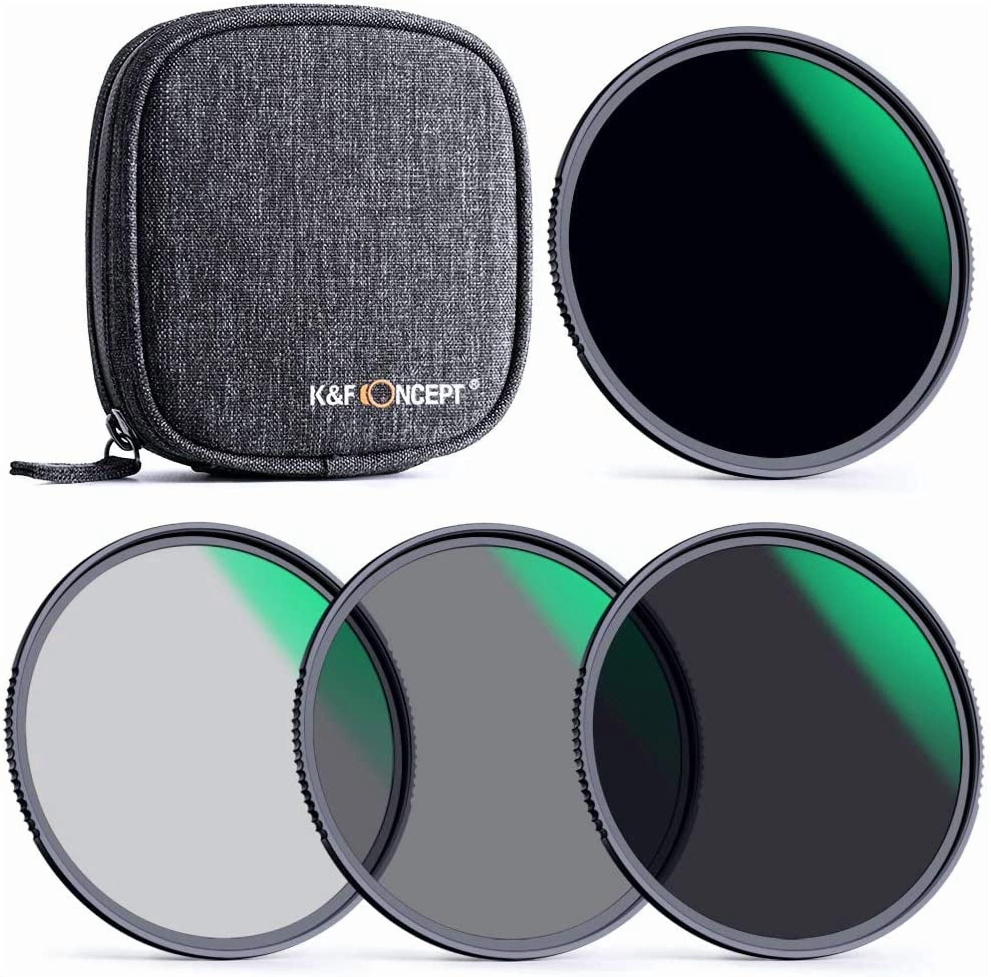 K&F CONCEPT 82mm Fixed ND4 ND8 ND64 ND1000 Lens Filters Kit-Optical ...