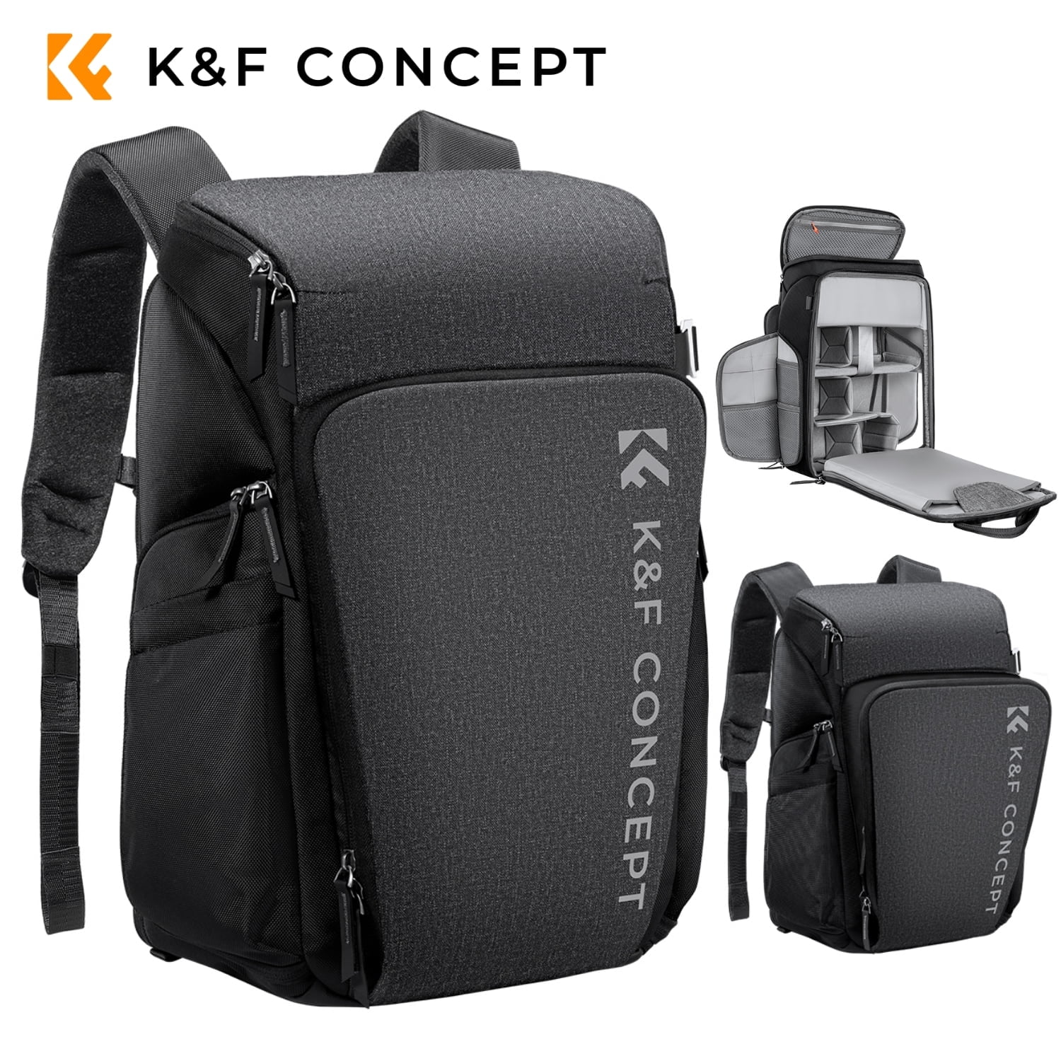 K&F CONCEPT Camera Bags Backpack, Waterproof 25L Large Capacity Camera ...
