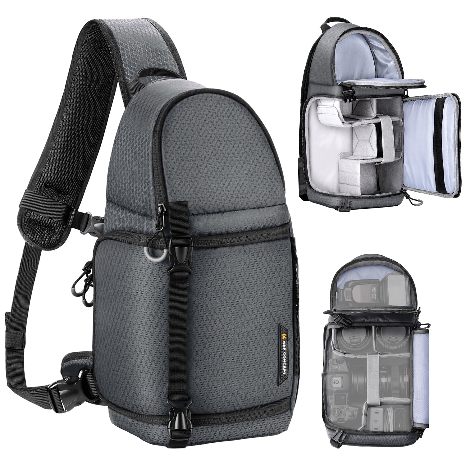 K&F Concept Camera Sling Bag, Waterproof Crossbody Bag Camera Shoulder ...