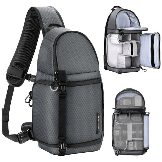 K&F Concept Camera Sling Bag, Waterproof Crossbody Bag Camera Shoulder Backpack DSLR/SLR Camera ...