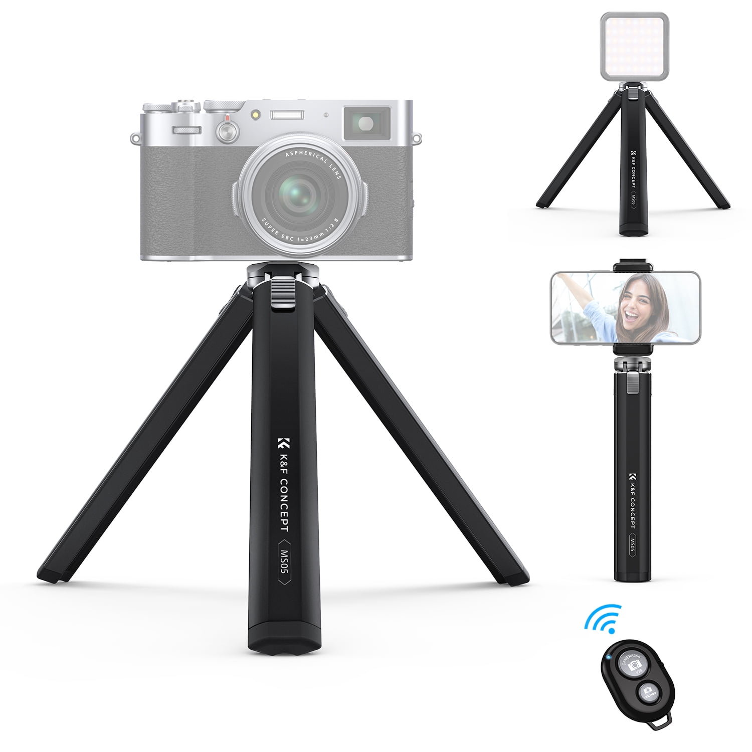 K&F Concept Mini Projector Camera Metal Tripod, 1/4" Screw Table Stand ...