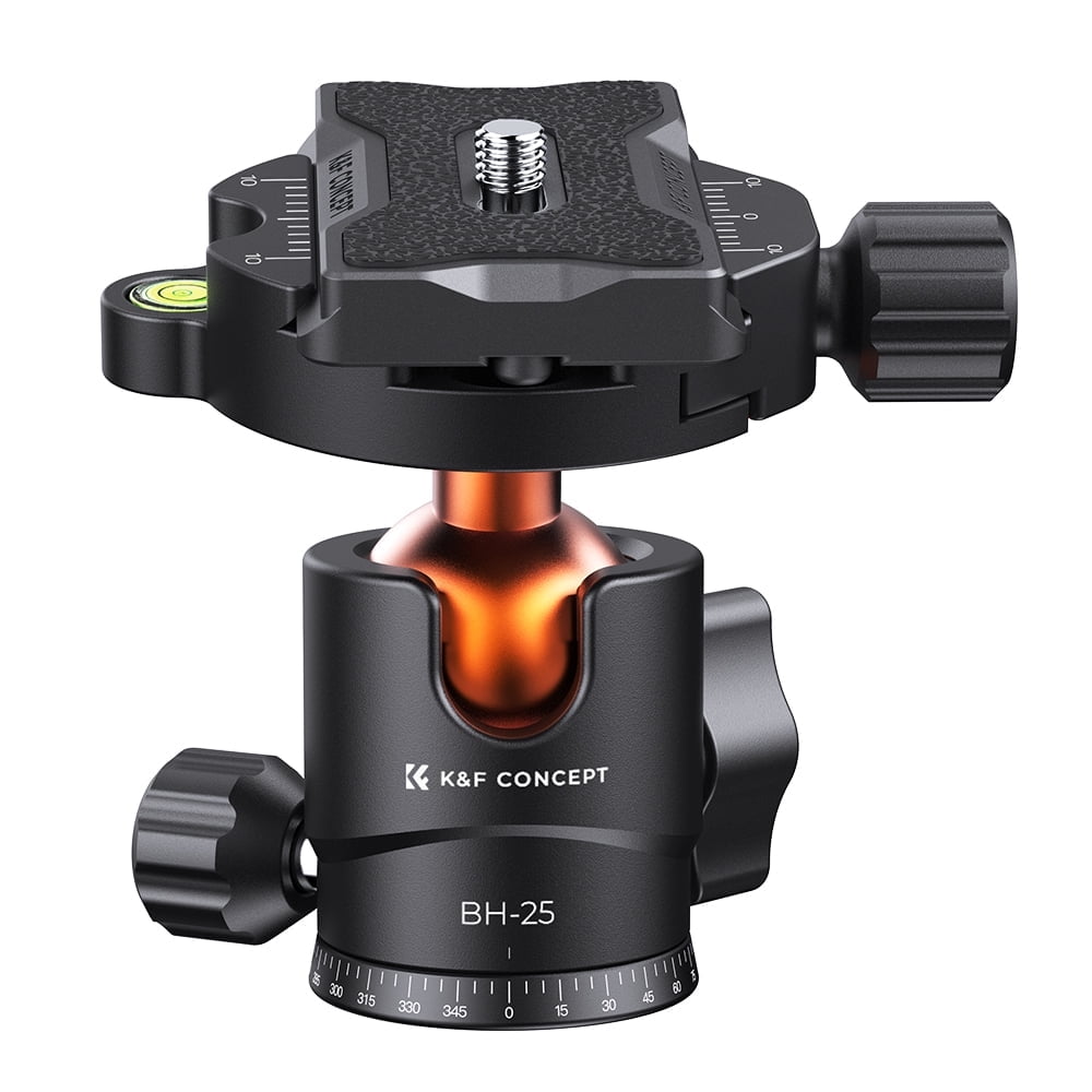 K&F Concept Professional Metal Tripod Ball Head -7.6lbs/8kg Load 360 ...