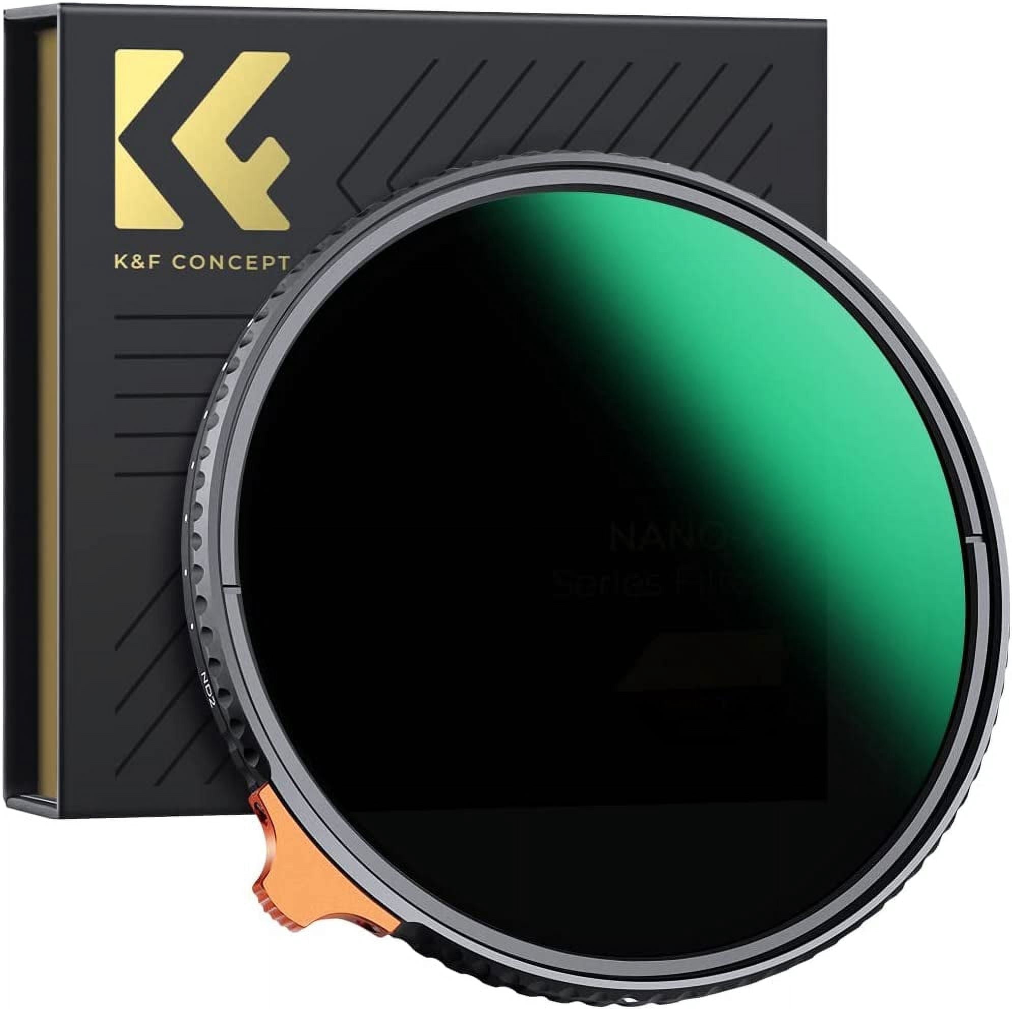 K&F CONCEPT 95mm Putter Variable ND Filter ND2-ND400 (1-9 Stops) 28 ...