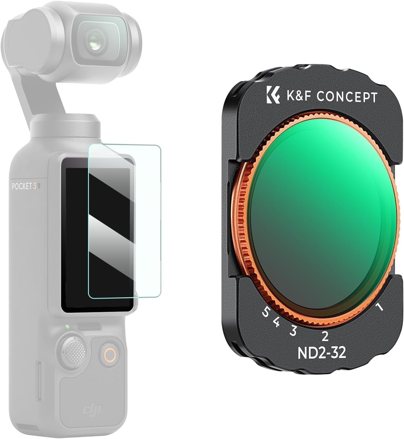 K&F Concept Variable ND Filter for DJI Osmo Pocket 3 Creator Combo, ND2 ...
