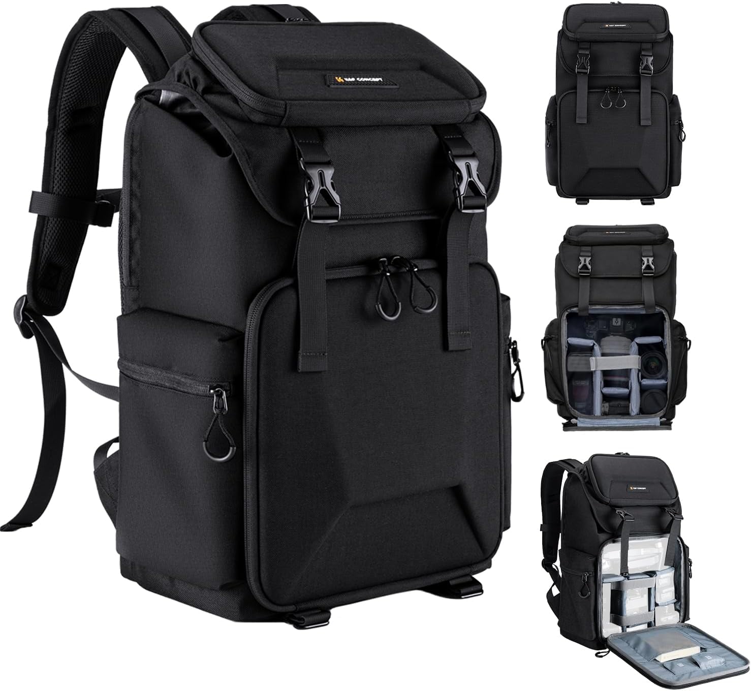K&F Concept Camera Backpack, Hard Shell Camera Bag, Large Capacity ...