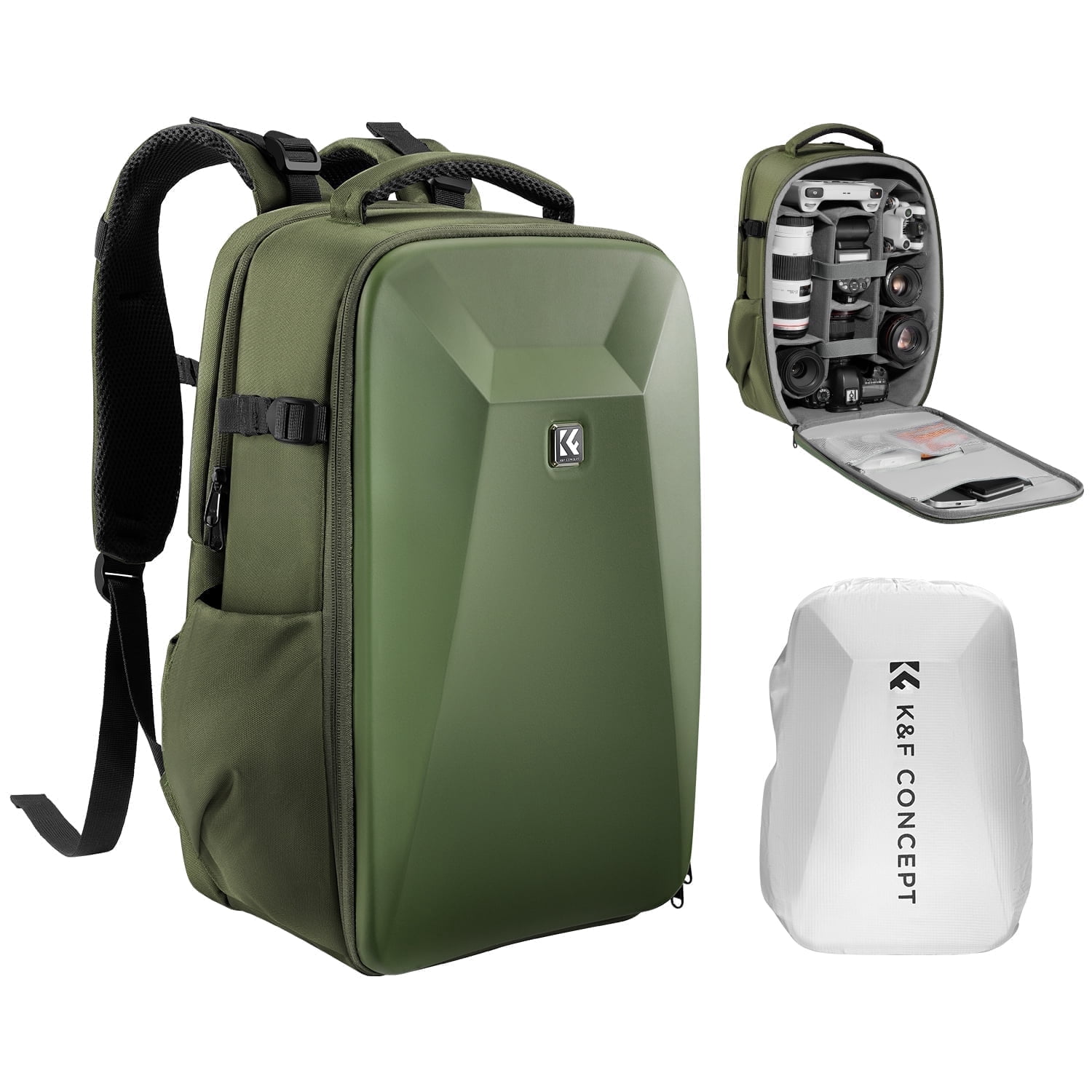 K&F CONCEPT Waterproof Professional DSLR Camera Backpack, Anti-Camera ...