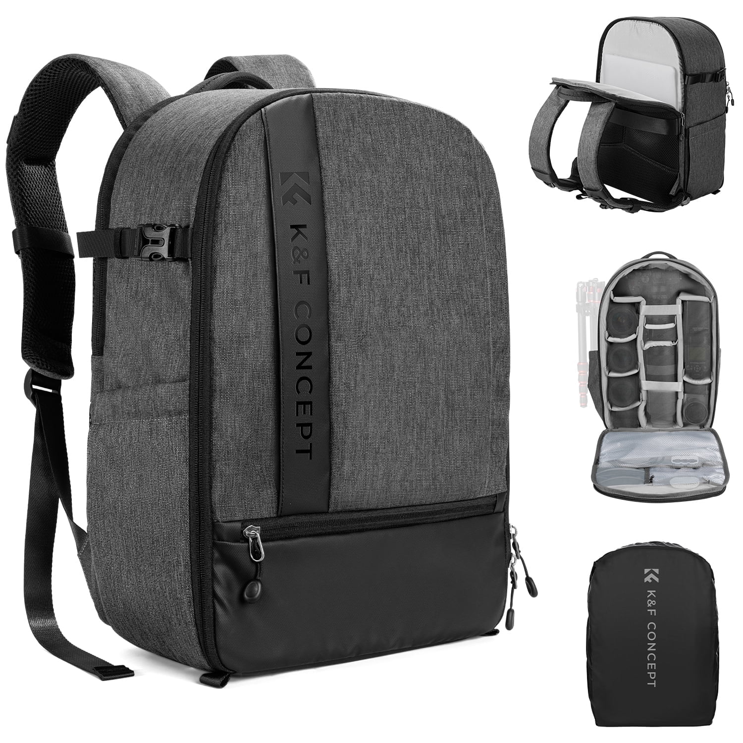 K&F Concept Waterproof Professional DSLR Camera Backpack, Camera Case ...