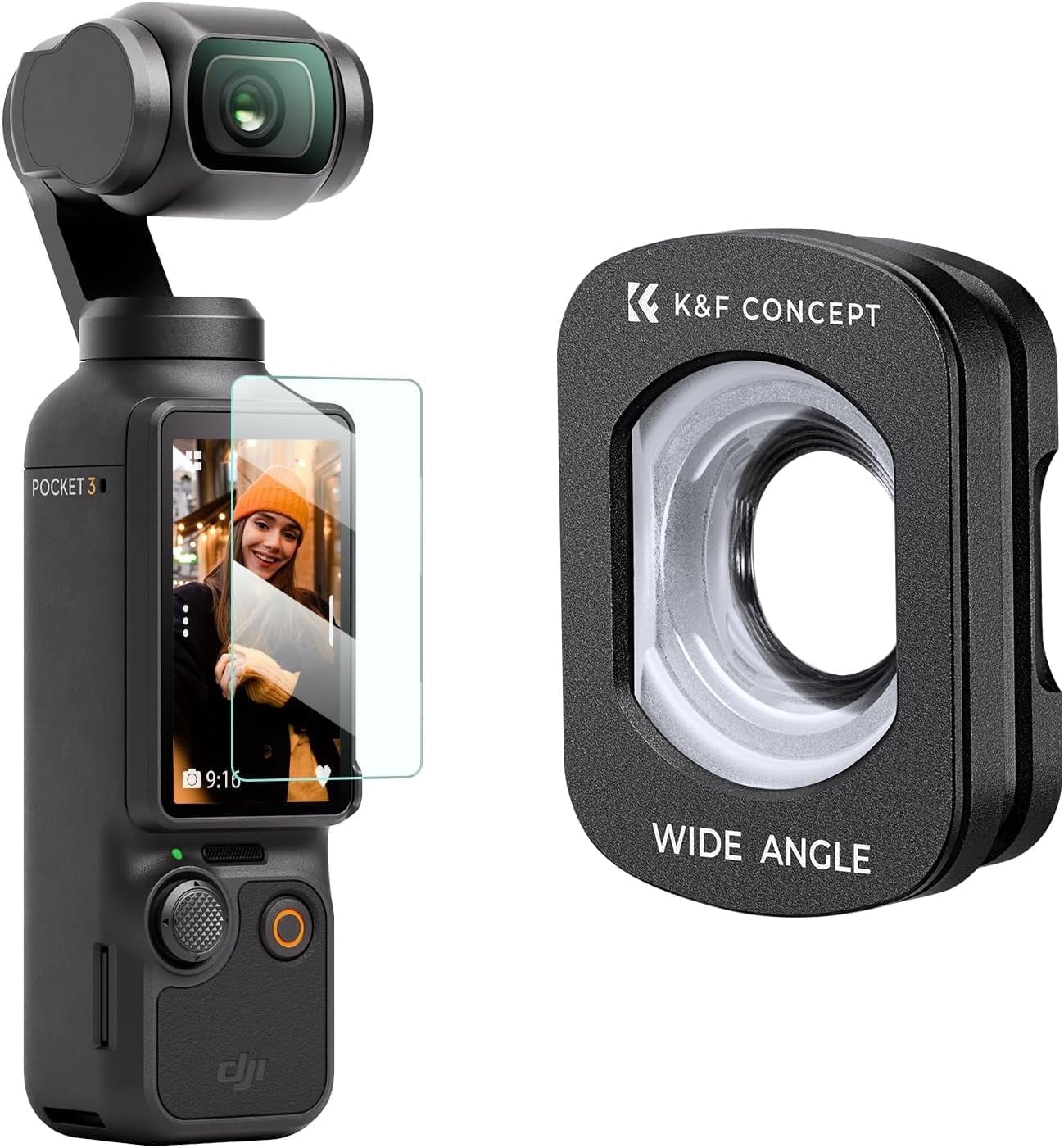 K&F CONCEPT Wide-Angle Lens Compatible with DJI Osmo Pocket 3, Magnetic ...