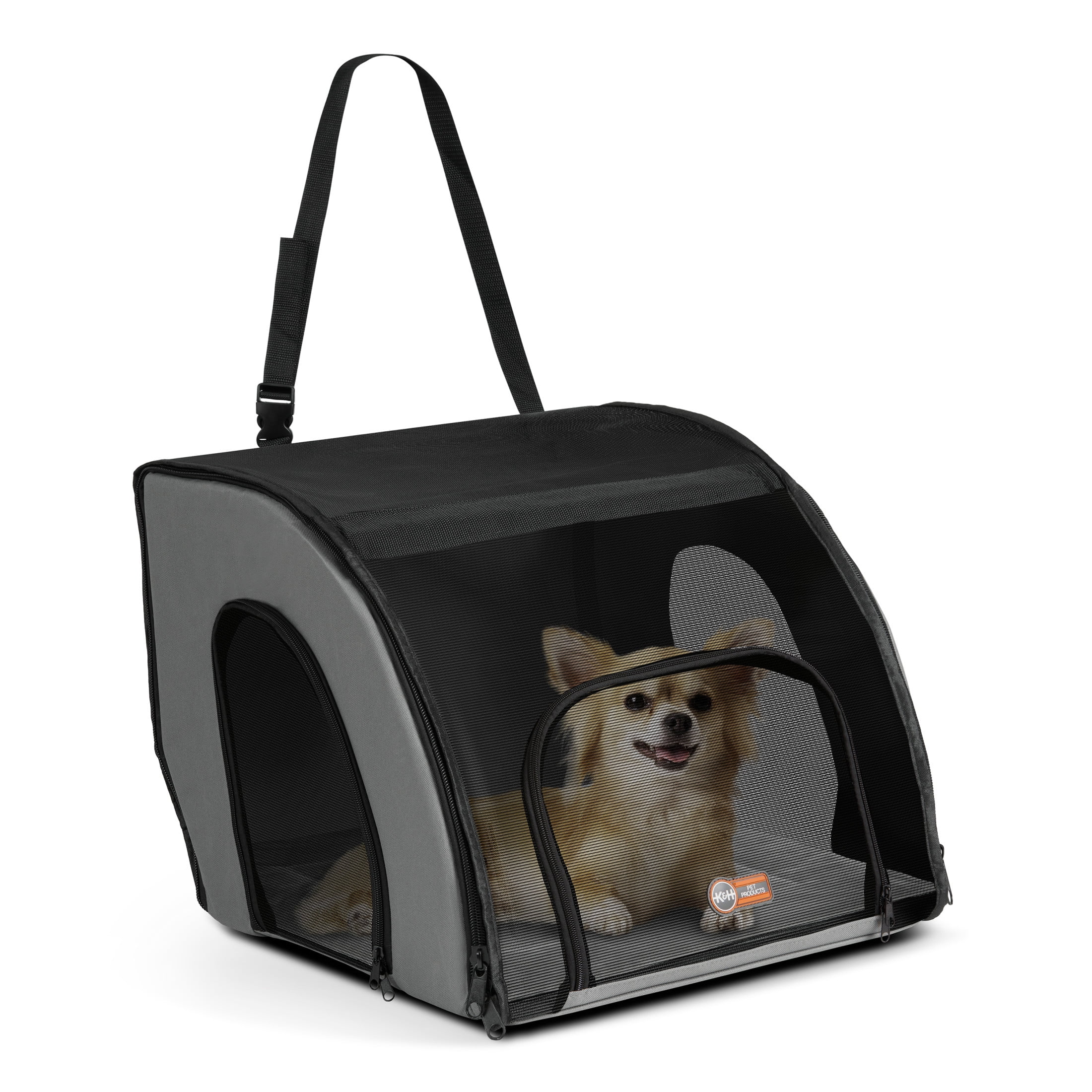 K&H Pet Products Travel Safety Carrier for Pets Gray/Black Small 17 X ...