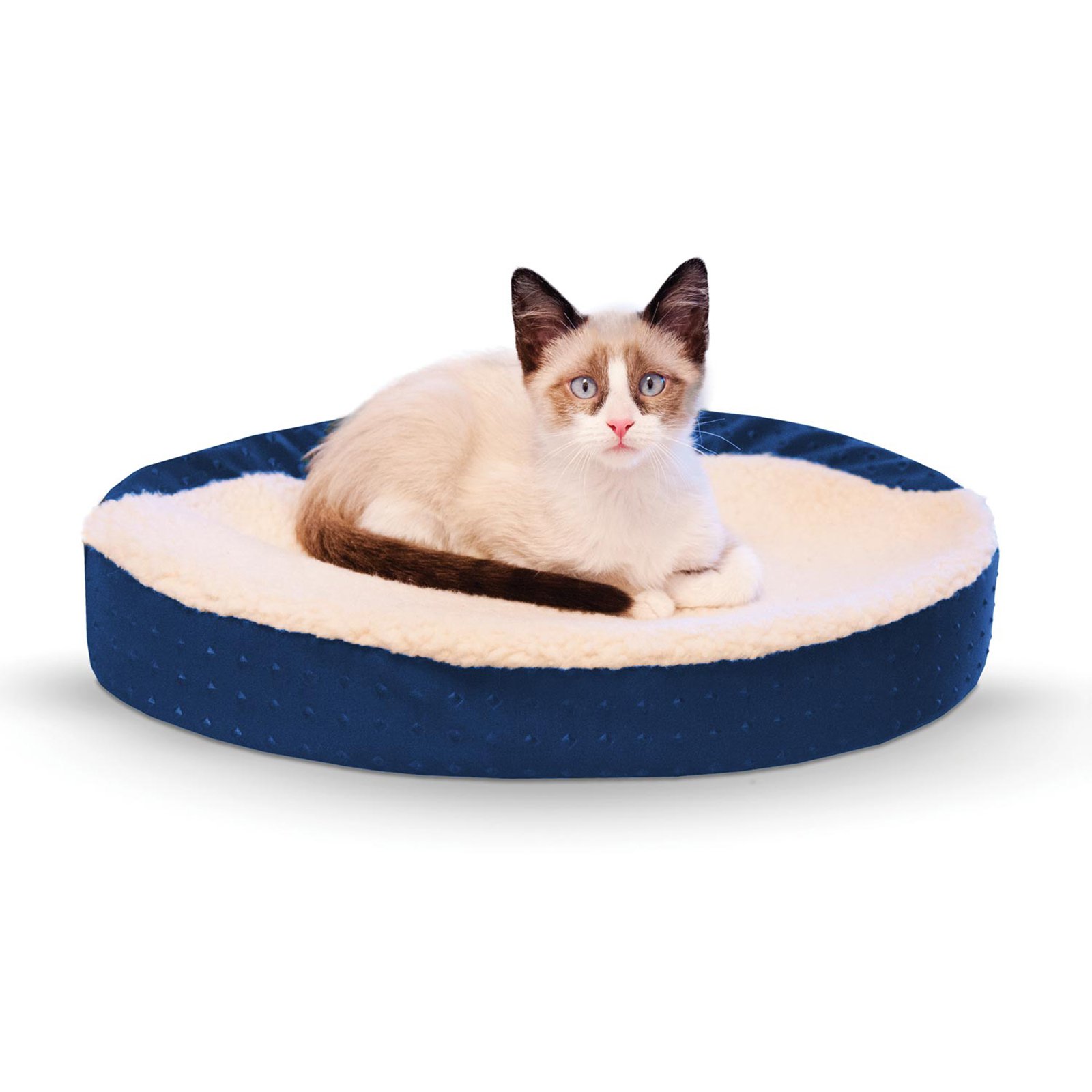K&H Pet Products Ultra Memory Oval Cuddle Nest, Blue, 13" x 19 ...