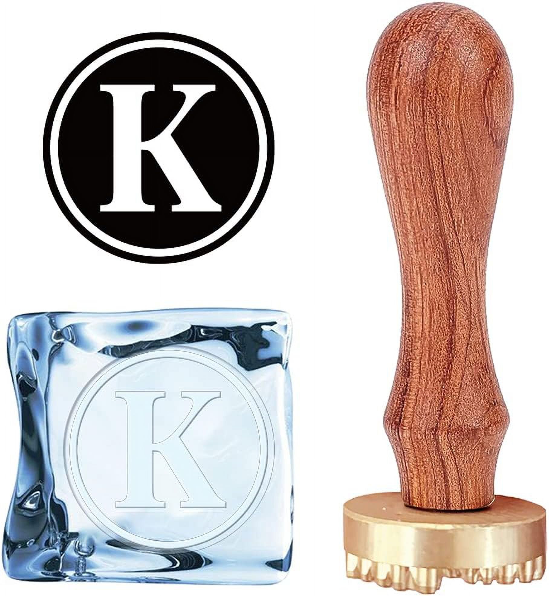 K Ice Stamp Letter Ice Cube Branding Stamp with Removable Brass Head ...