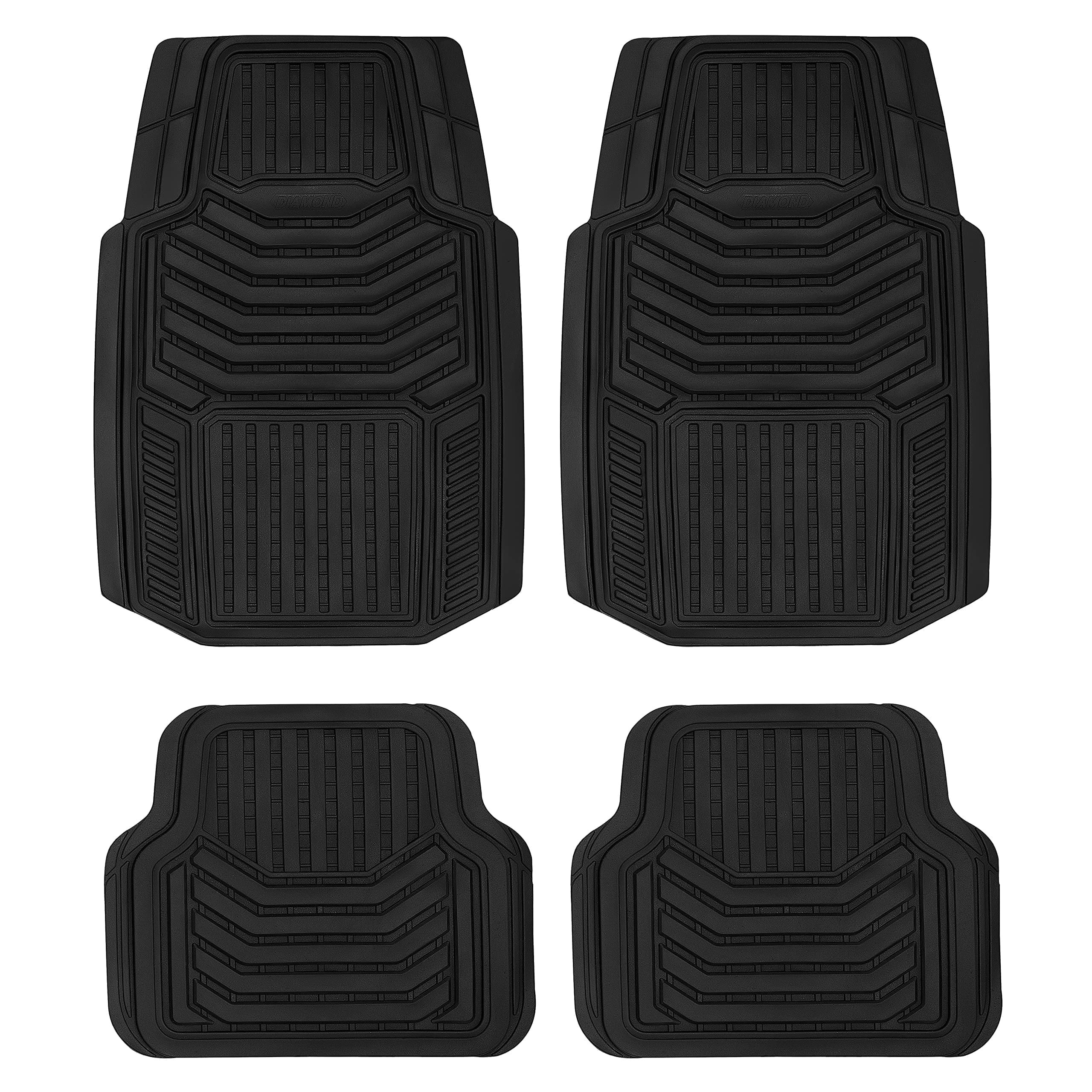 KNK Boutique Diamond Automotive Floor Mats, 3D Deep Dish Black, Trim to ...