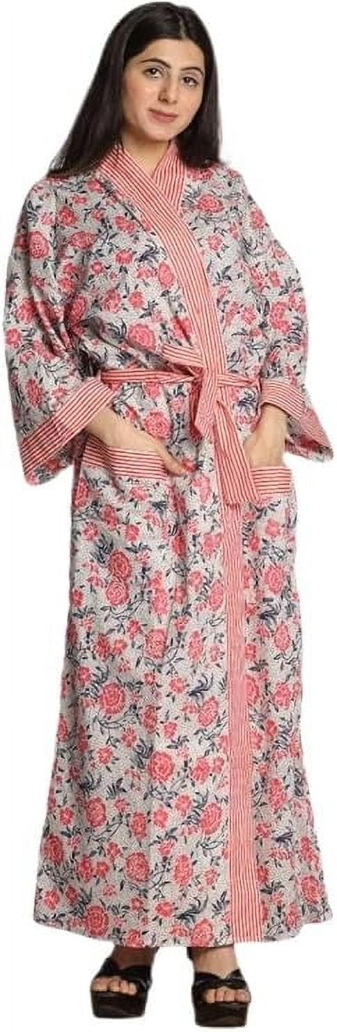 K.K. HANDICRAFT Cotton Kimono Robes for Women's, Light Bathrobe for ...