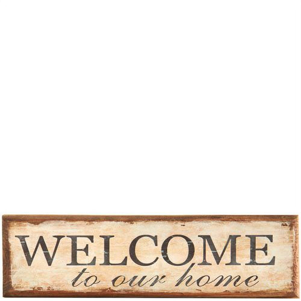 K&K Interiors 14 Inch White Washed Welcome Wood Plaque - Walmart.com