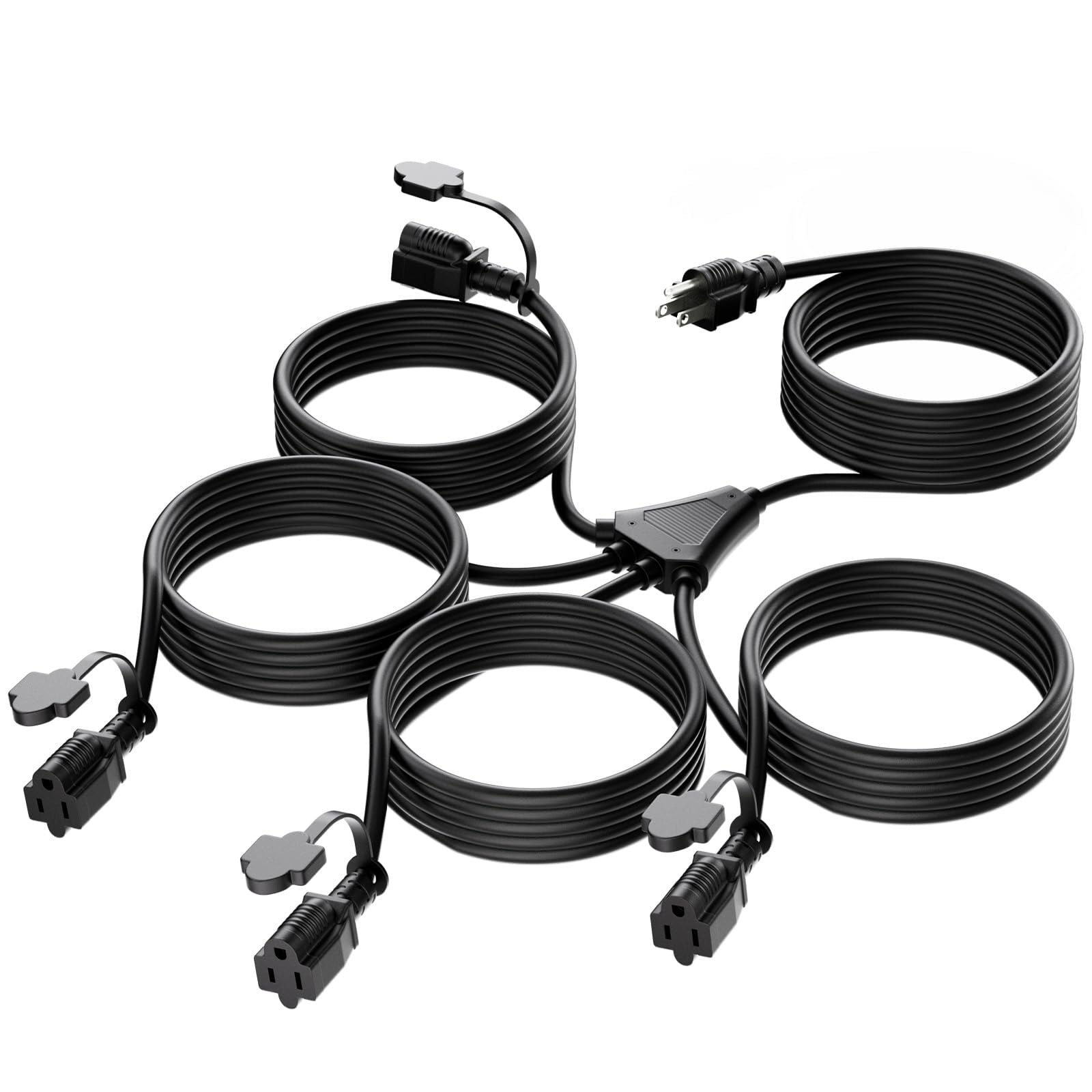 K KASONIC 1 to 4 Splitter Extension Cord with 31FT Combined Length ...