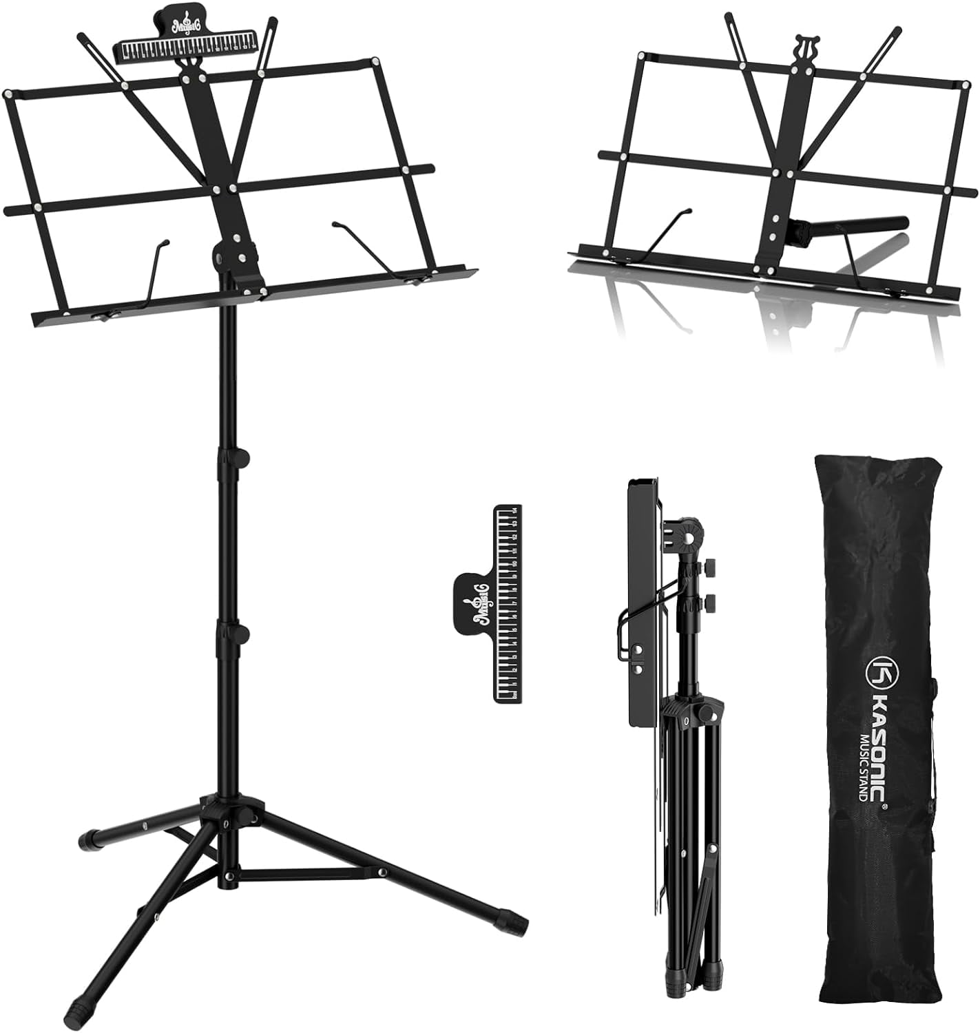 KASONIC Sheet Music Stand, Tabletop Music Book Stand with Clip Holder ...