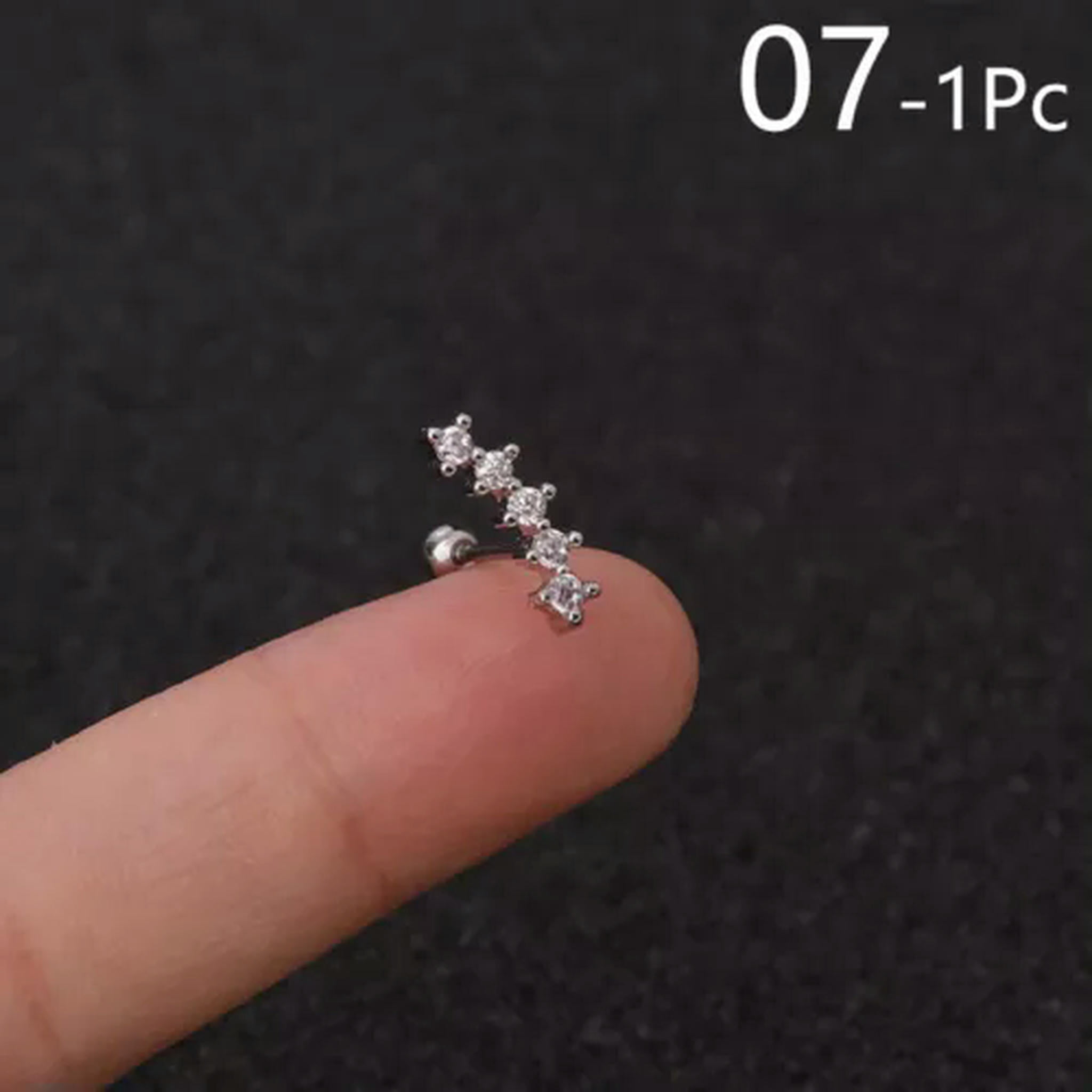 K-KED 1* Stainless Steel Delicate Jewelry Dangle Nose Studs Nose Rings ...