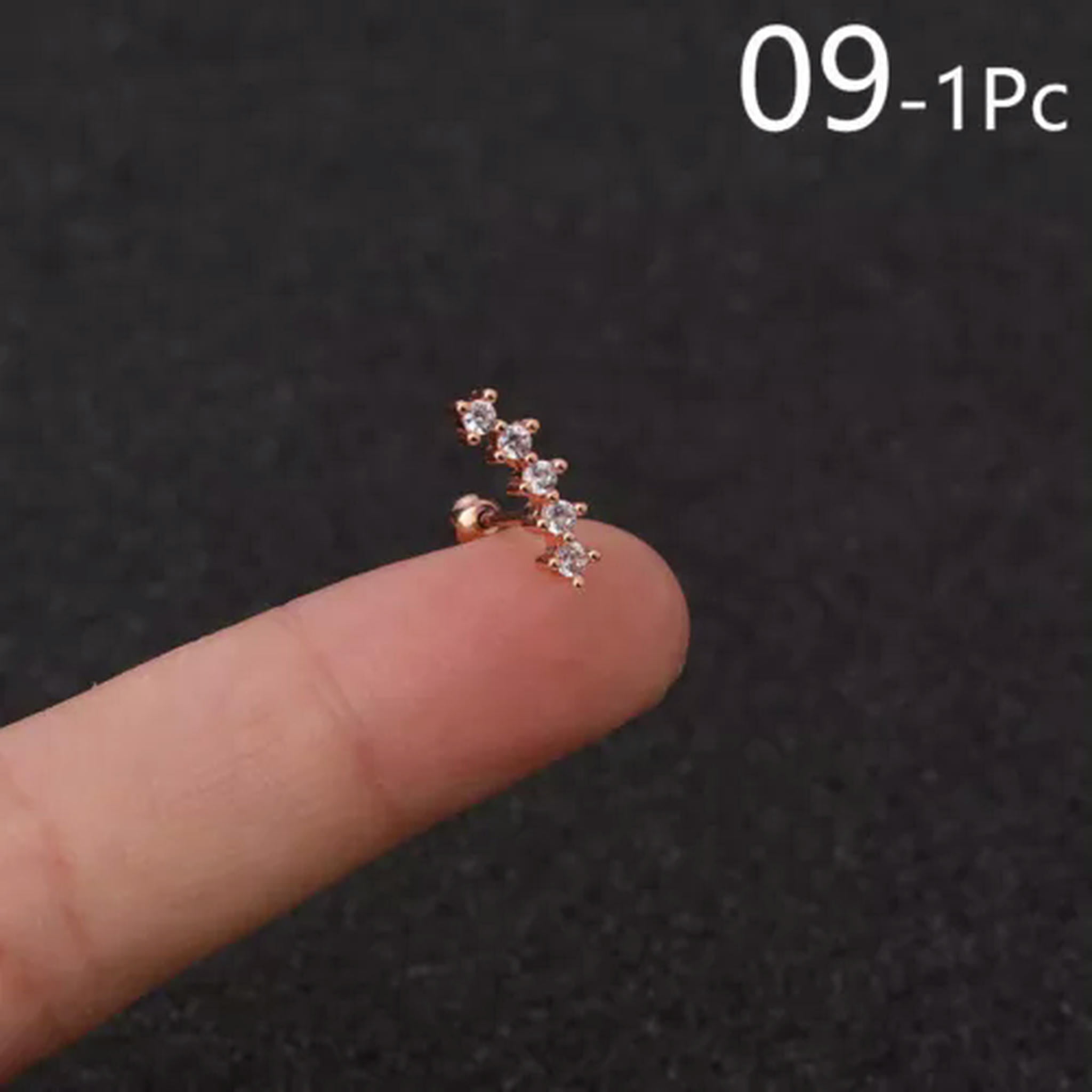 K-KED 1* Stainless Steel Delicate Jewelry Dangle Nose Studs Nose Rings ...