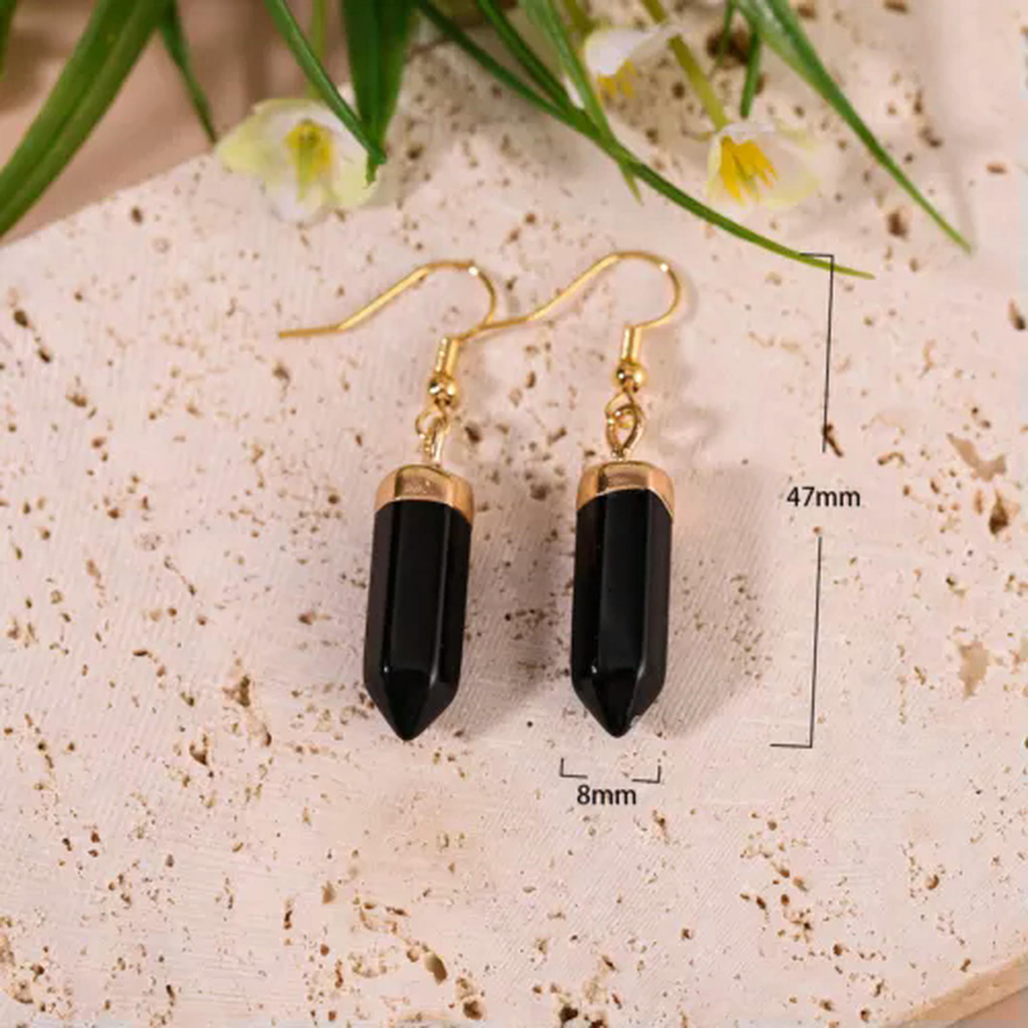 K-KED 10 Pairs Natural Mixed Stone Hexagonal Pyramid Reiki Chakra ...