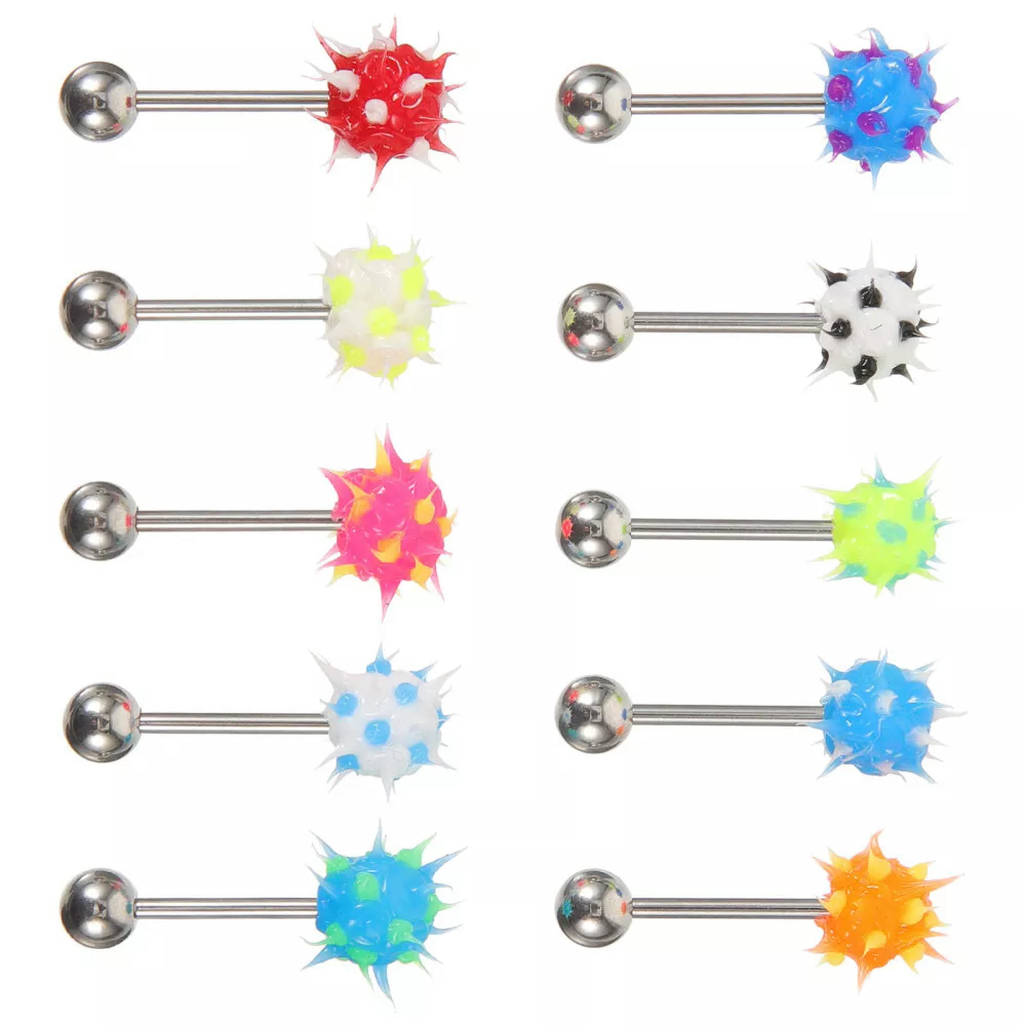 K-KED 10 Pcs Hairy Ball Tongue Pin Piercing Art Accessories Cool Studs ...