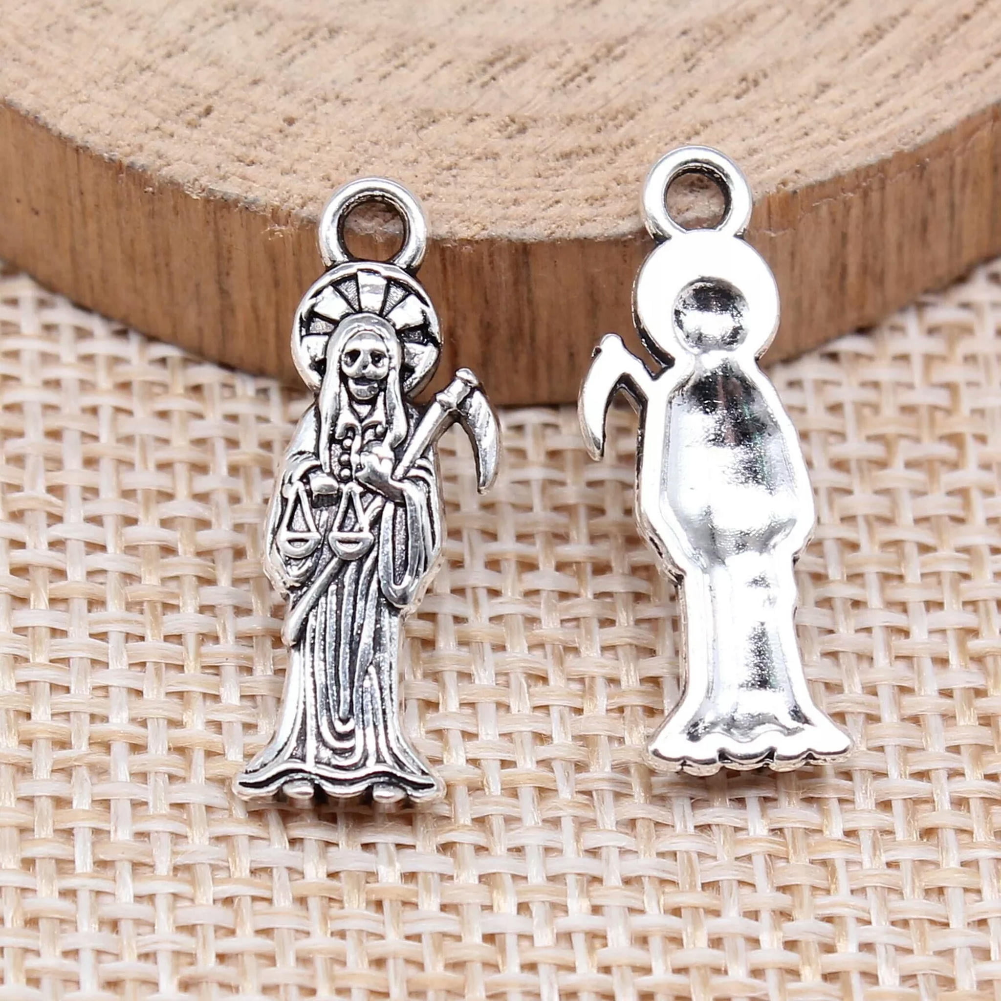 K-KED 100 Pcs Tibetan Silver Death sickle Charms Pendant 23X8MM DIY ...