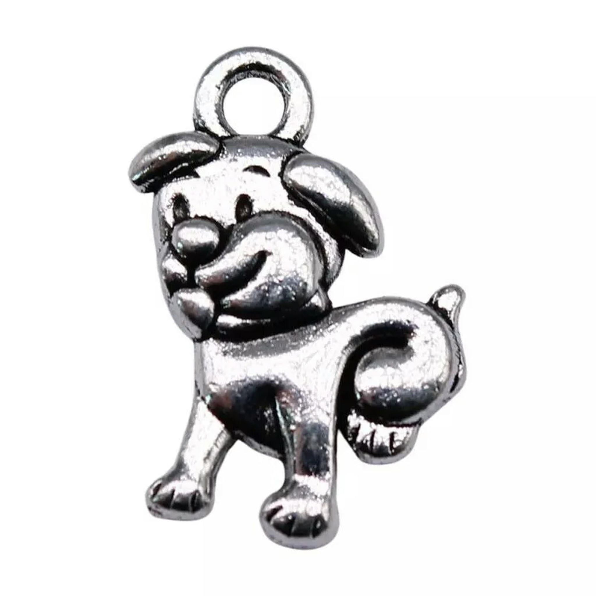 K-KED 100 Pcs Tibetan Silver Dog Charms Pendant 17x11MM Diy Delicate ...