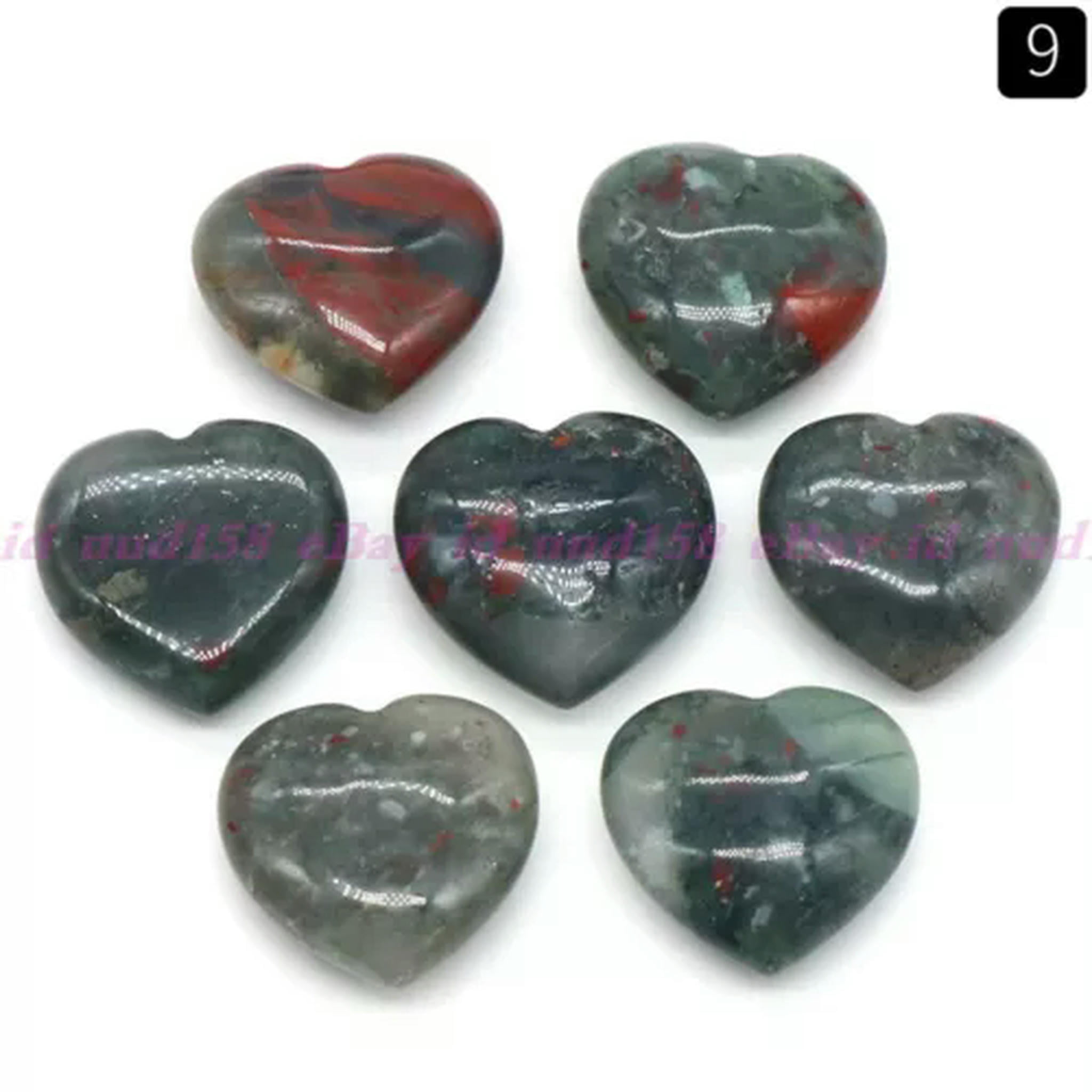 K-KED 10Pcs Natural Healing Reiki Quartz Crystal Heart Stone Gemstone ...