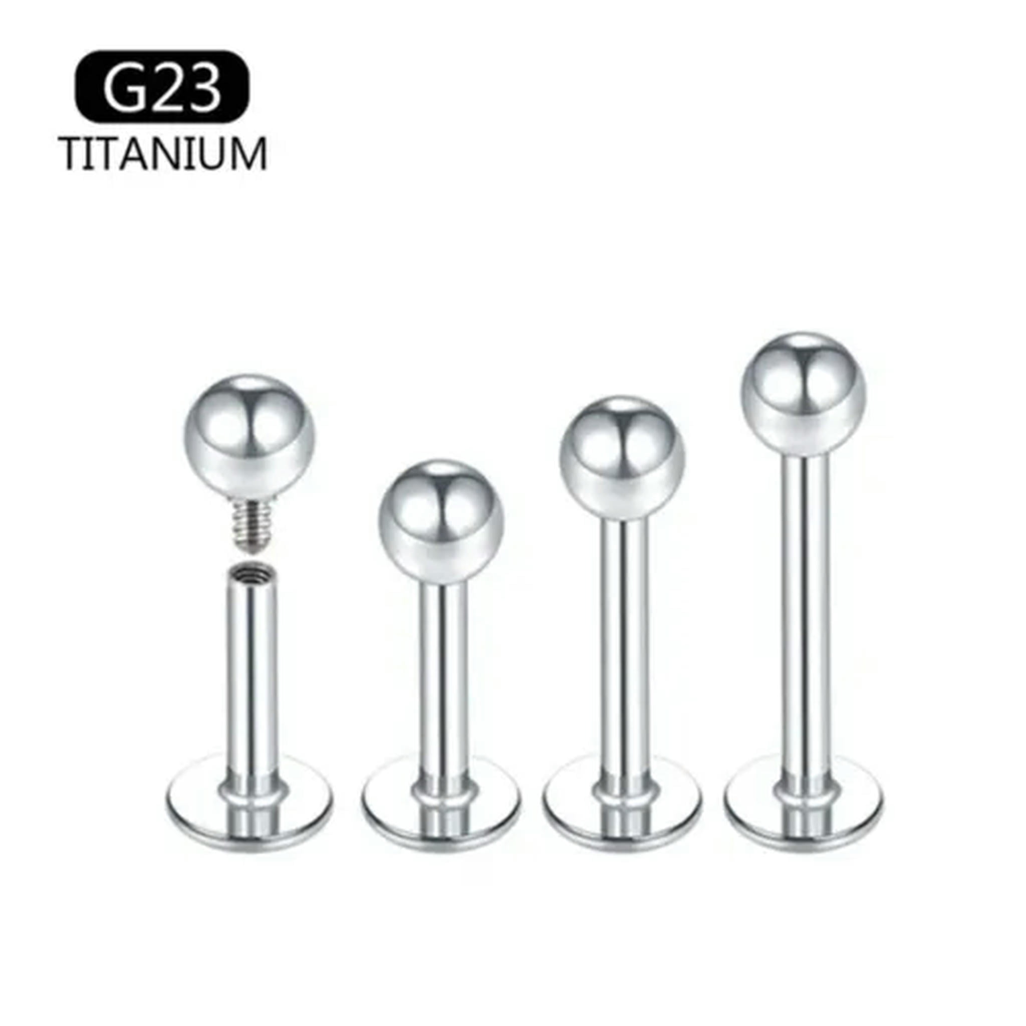 K-KED 10pcs G23 Titanium Labret Stud Lip 16G Eyebrow Nose Ring Earring ...