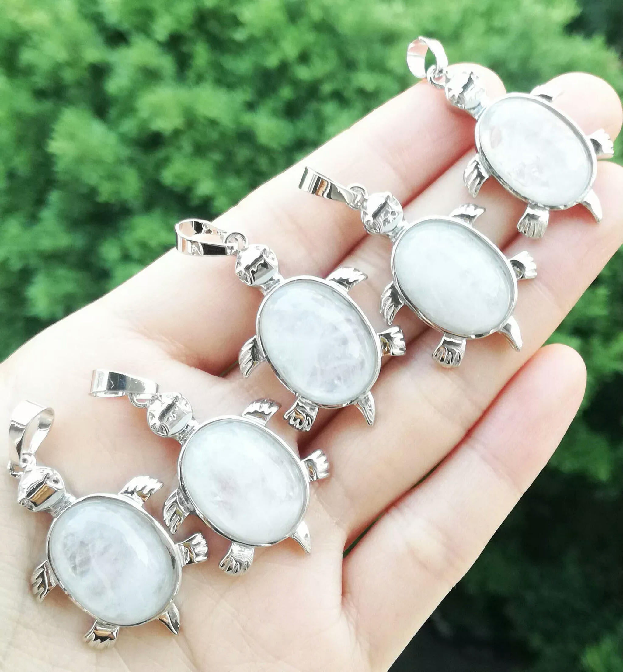 K-KED 10pcs Rock Quartz Gems stone Turtle Pendants Chakra Reiki Healing ...
